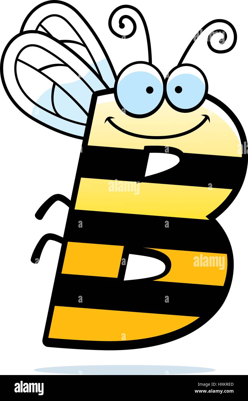A cartoon illustration of the letter B with an insect theme Stock ...