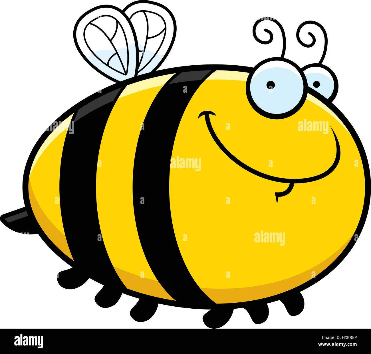 A cartoon illustration of a bee looking happy Stock Vector Image & Art ...