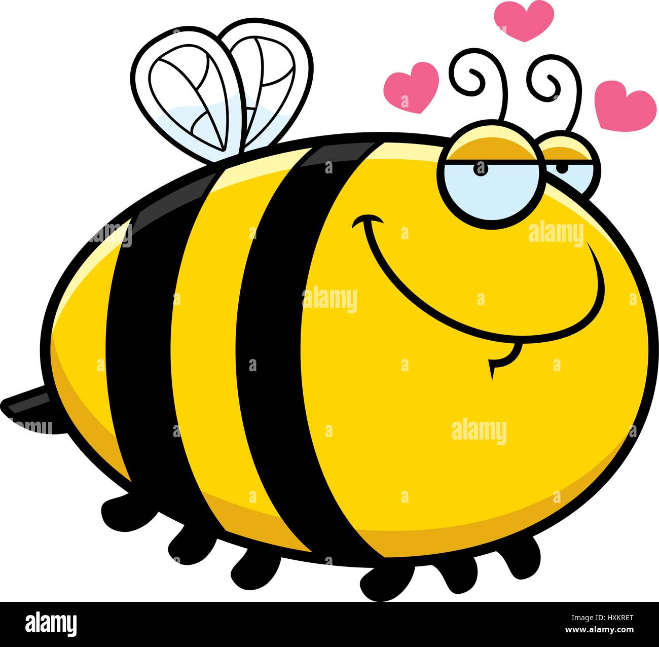 A cartoon illustration of a bee with an in love expression Stock Vector ...