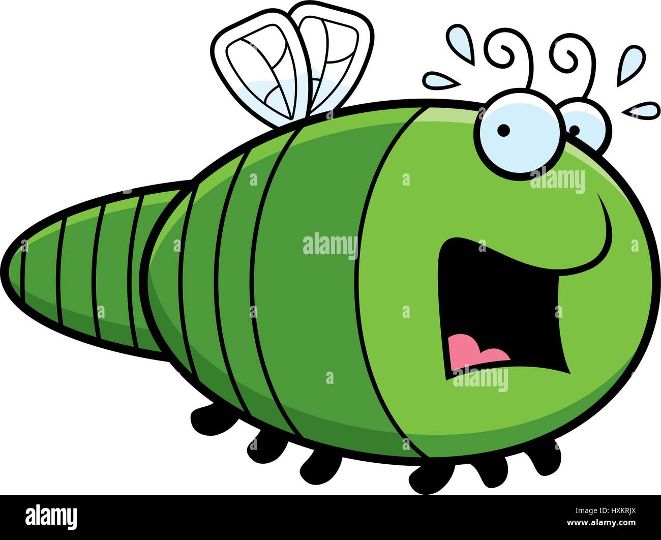 A cartoon illustration of a dragonfly looking scared Stock Vector Image ...
