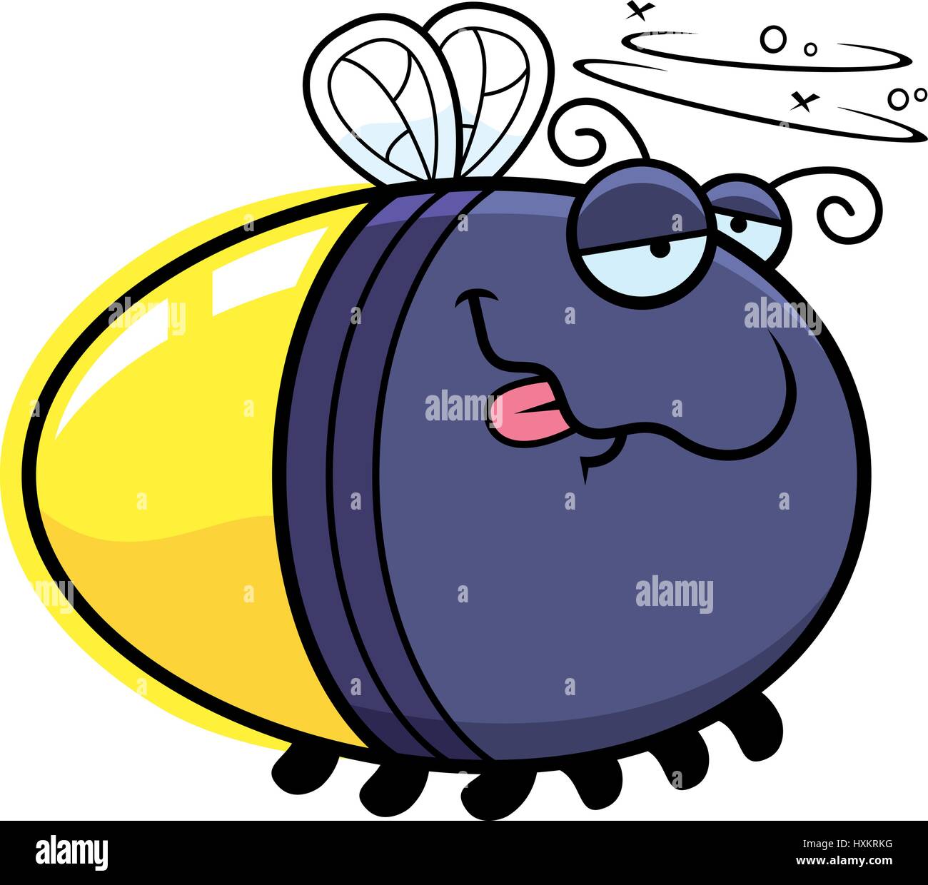 A cartoon illustration of a firefly looking drunk Stock Vector Image ...