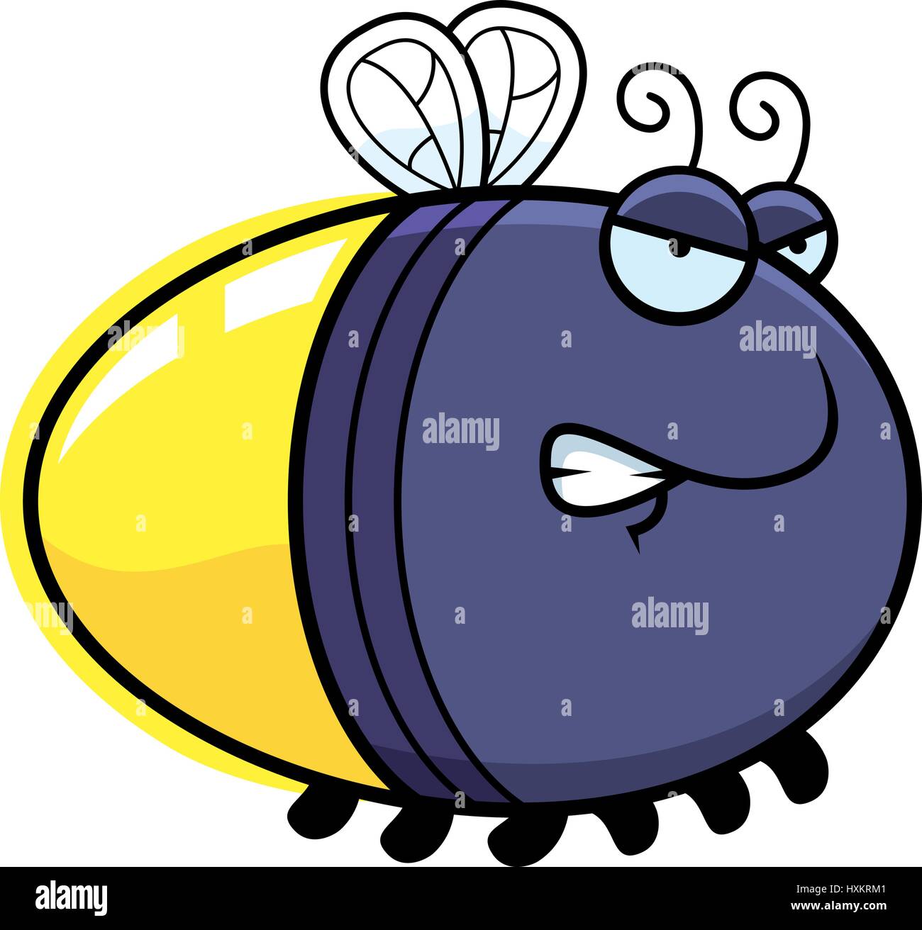 A cartoon illustration of a firefly with an angry expression Stock ...