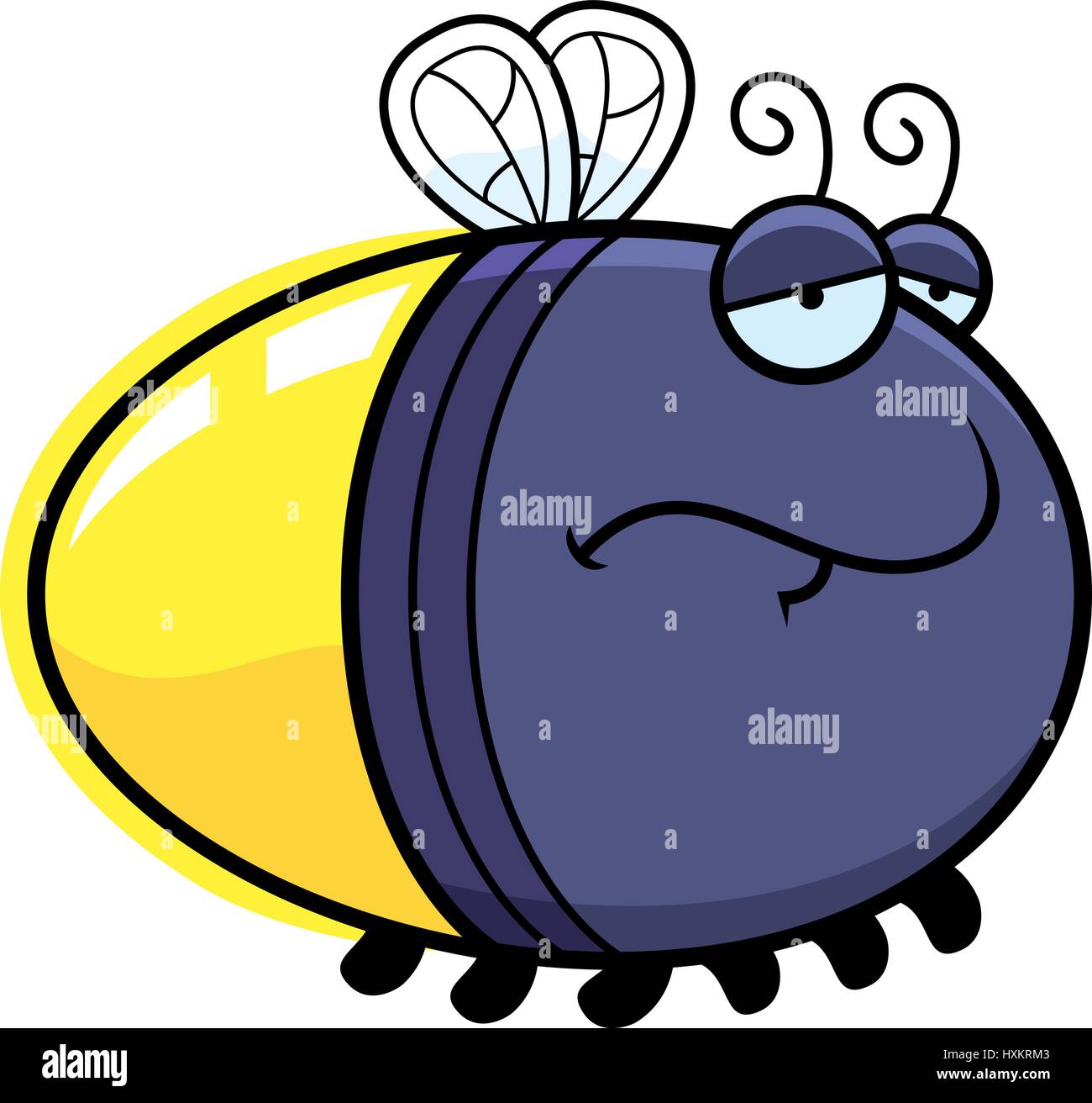 A cartoon illustration of a firefly with a sad expression Stock Vector ...