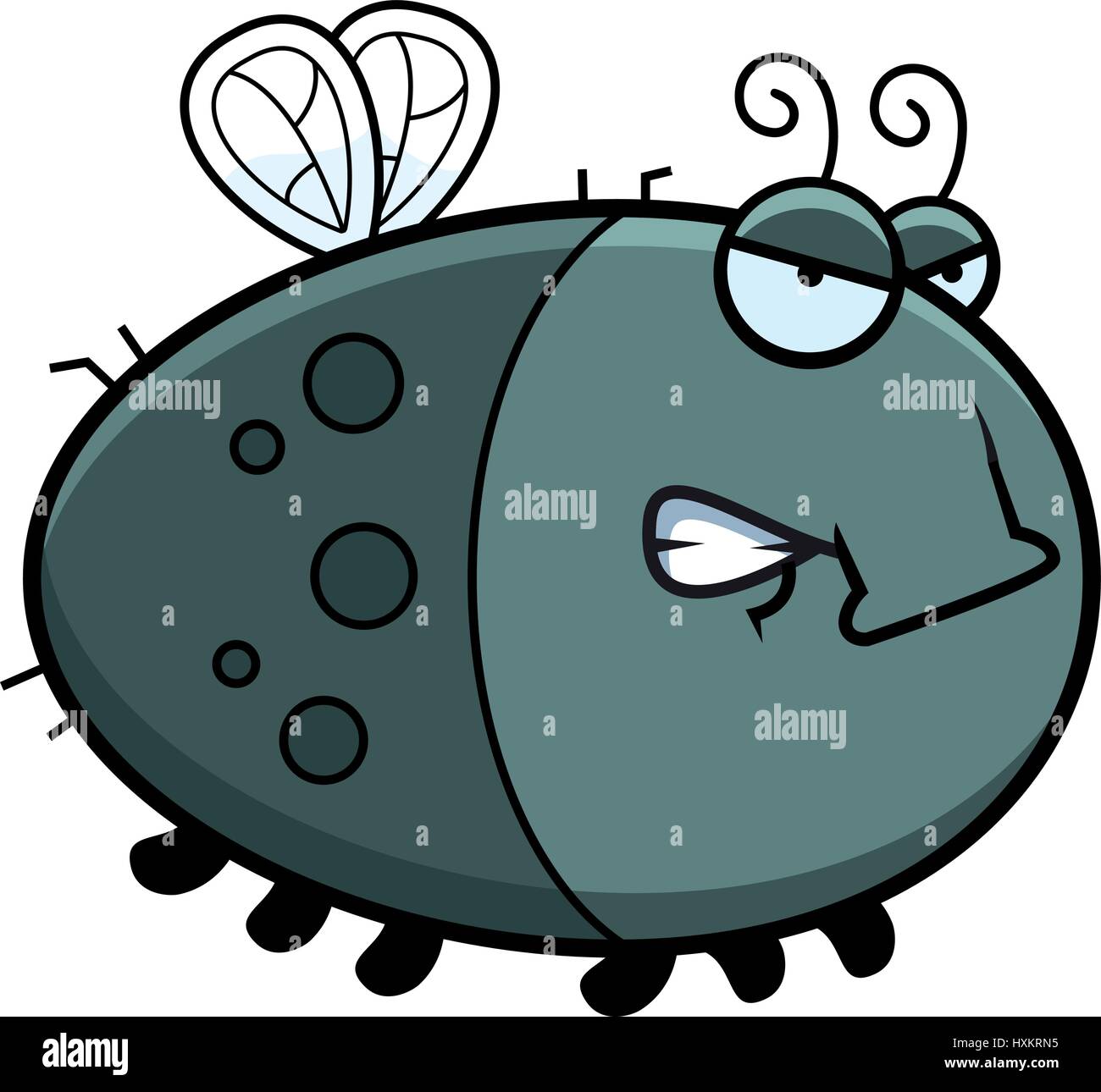 A cartoon illustration of a fly with an angry expression Stock Vector ...