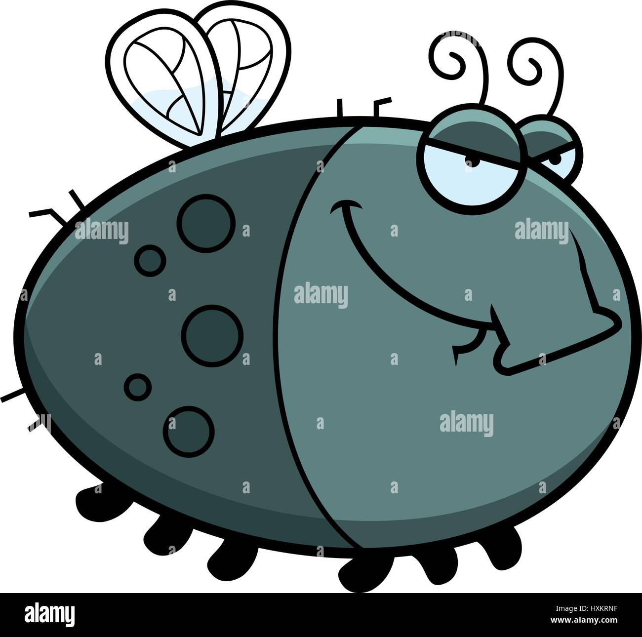 A cartoon illustration of a fly with a sly expression Stock Vector ...