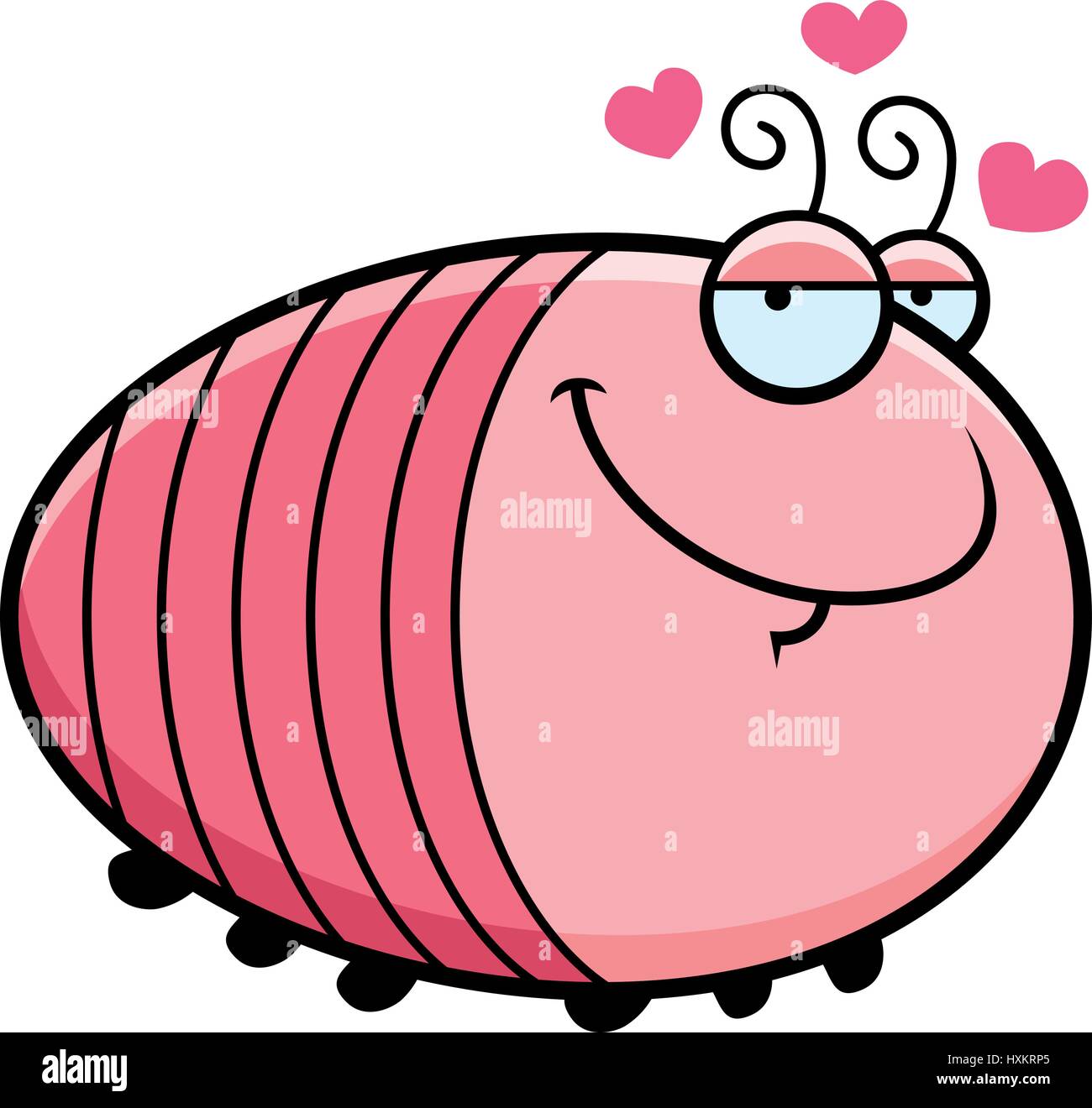 A cartoon illustration of a grub with an in love expression Stock ...
