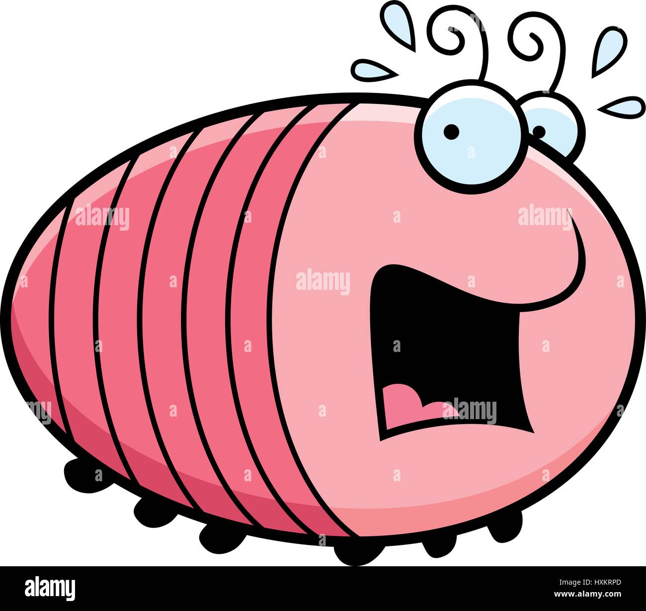A cartoon illustration of a grub looking scared Stock Vector Image ...