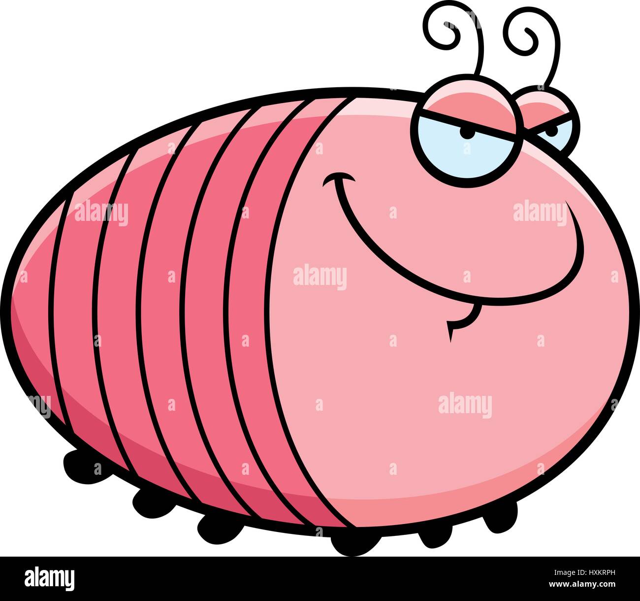 A cartoon illustration of a grub with a sly expression Stock Vector ...