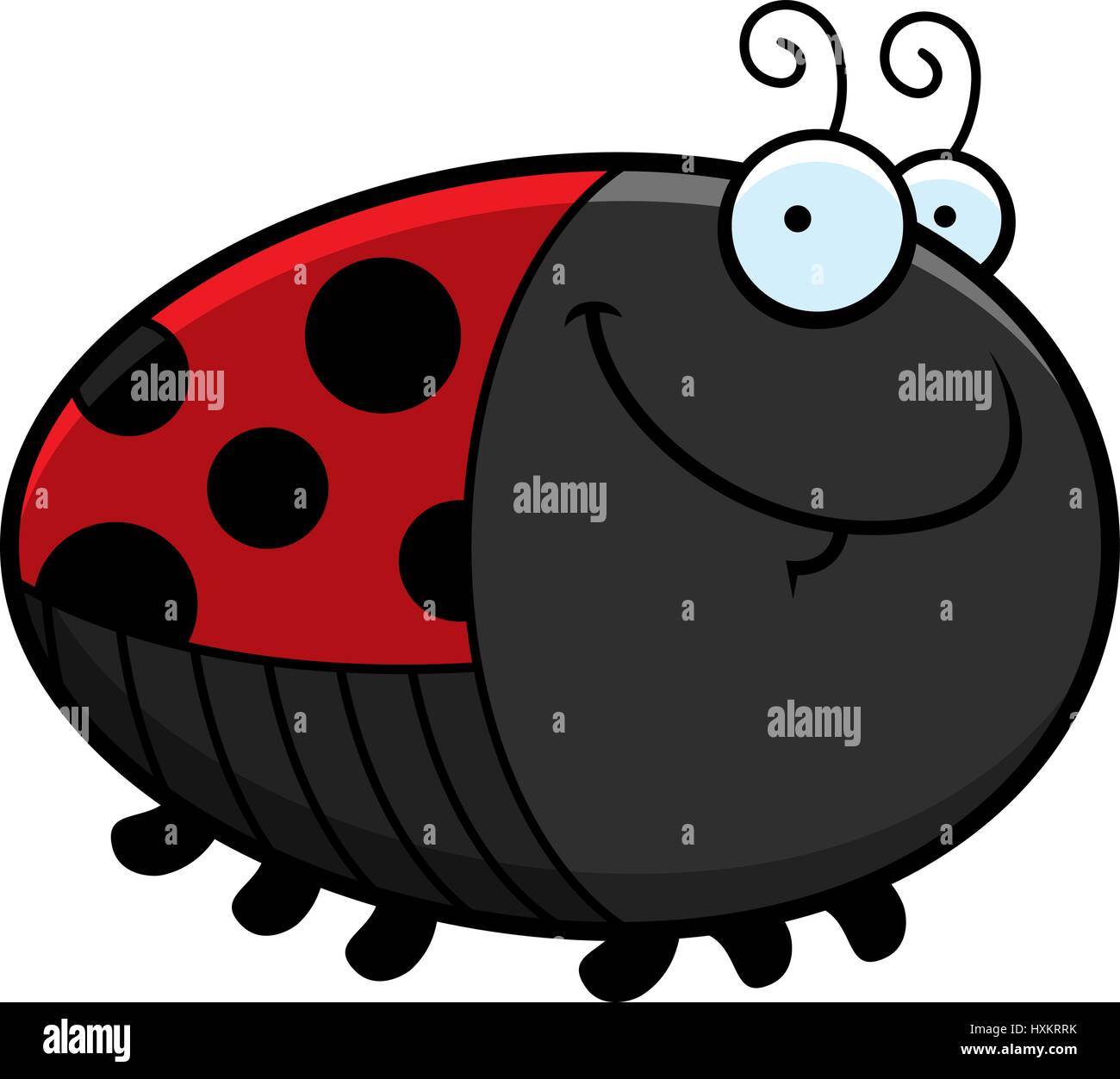 A cartoon illustration of a ladybug looking happy Stock Vector Image ...