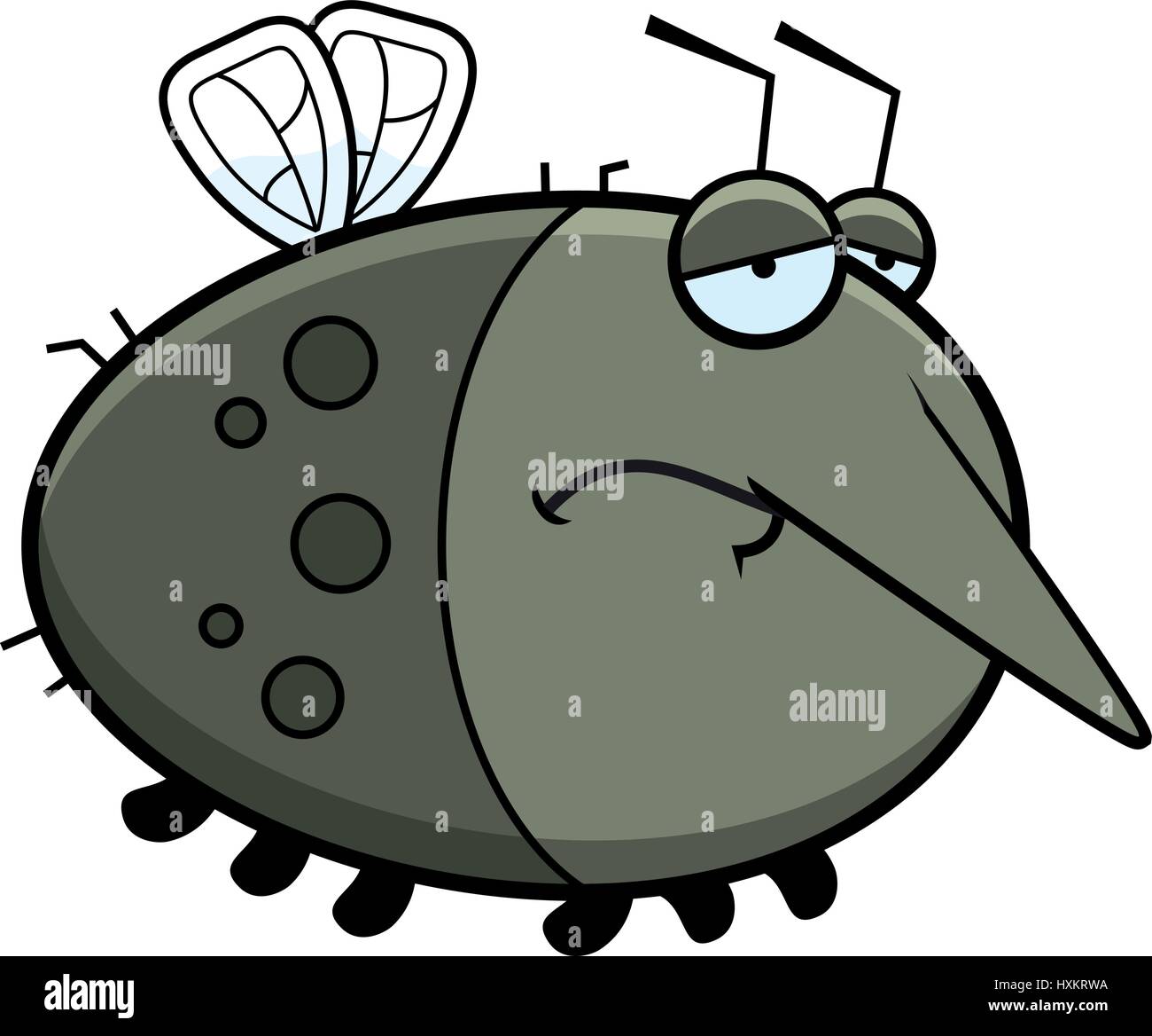 A cartoon illustration of a mosquito with a sad expression Stock Vector ...