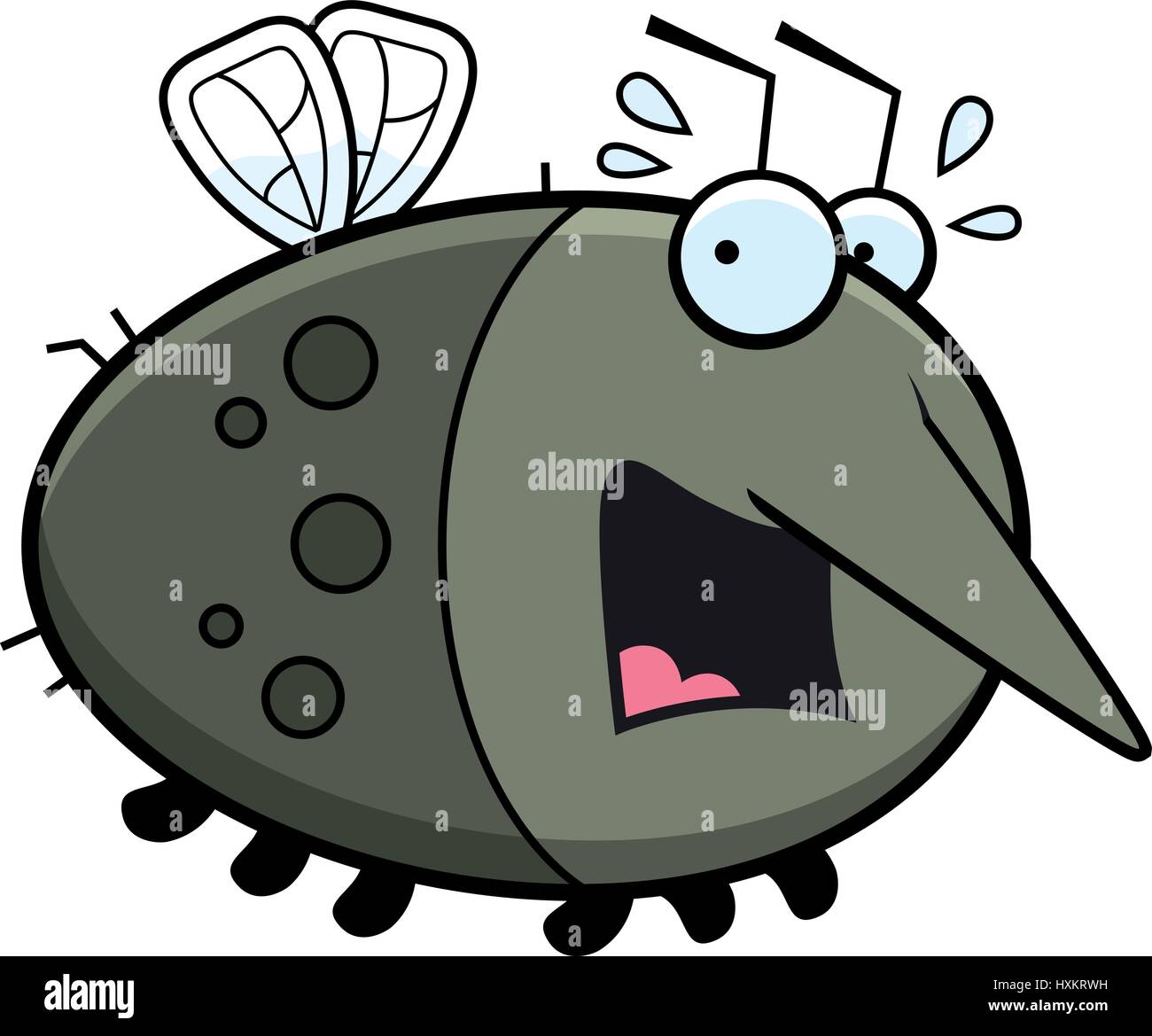 A cartoon illustration of a mosquito looking scared Stock Vector Image ...
