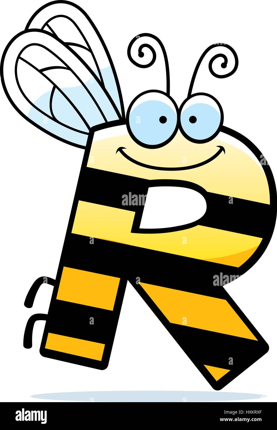A cartoon illustration of the letter R with an insect theme Stock ...