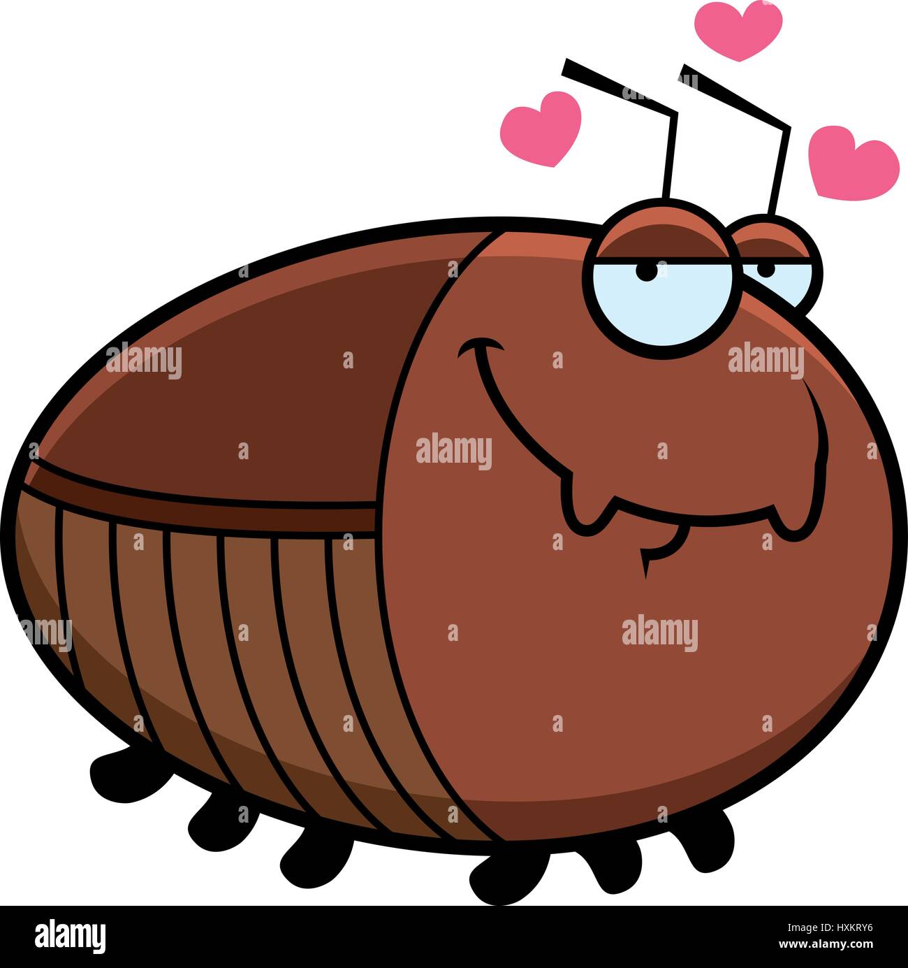 A cartoon illustration of a cockroach with an in love expression Stock ...