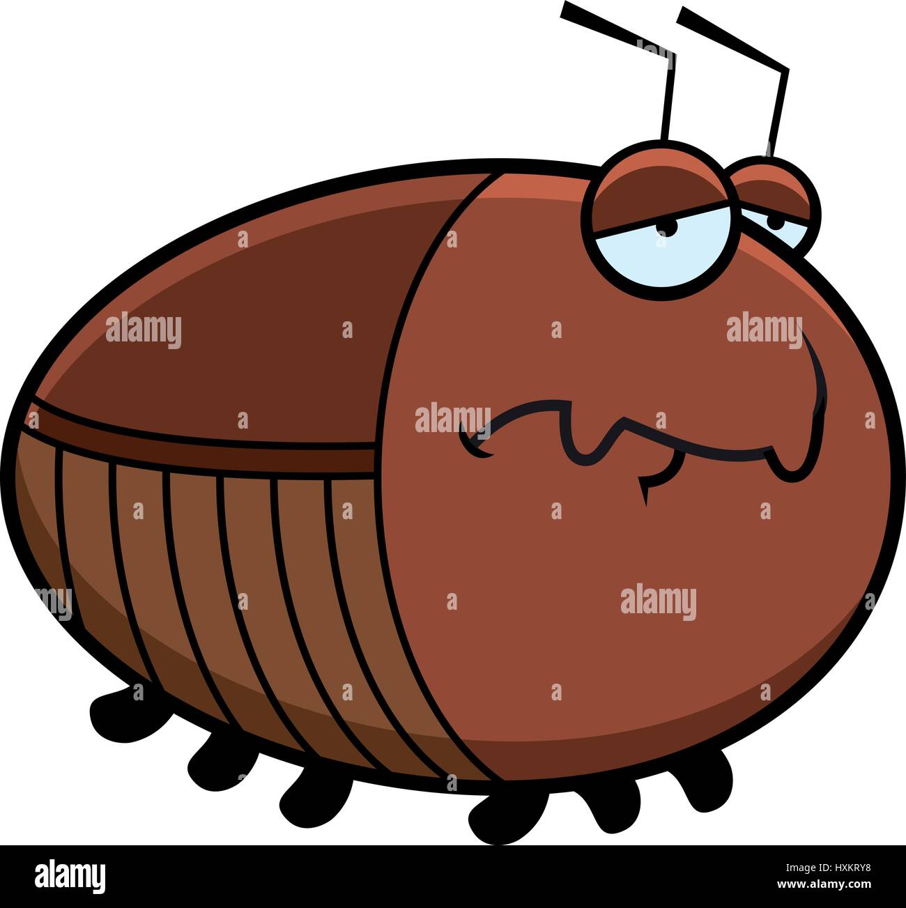 A cartoon illustration of a cockroach with a sad expression Stock ...