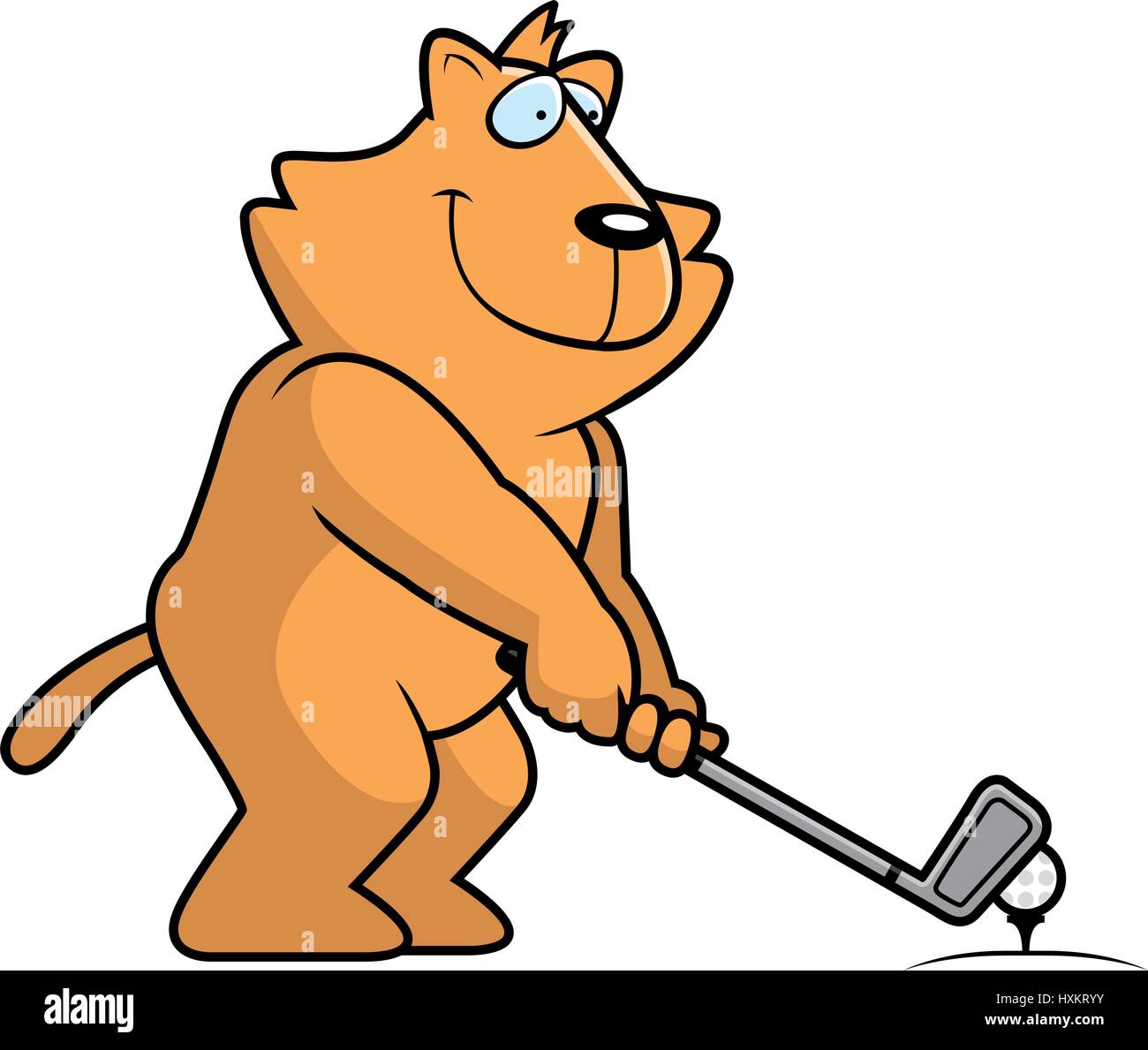 A cartoon illustration of a lion playing golf Stock Vector Image & Art ...