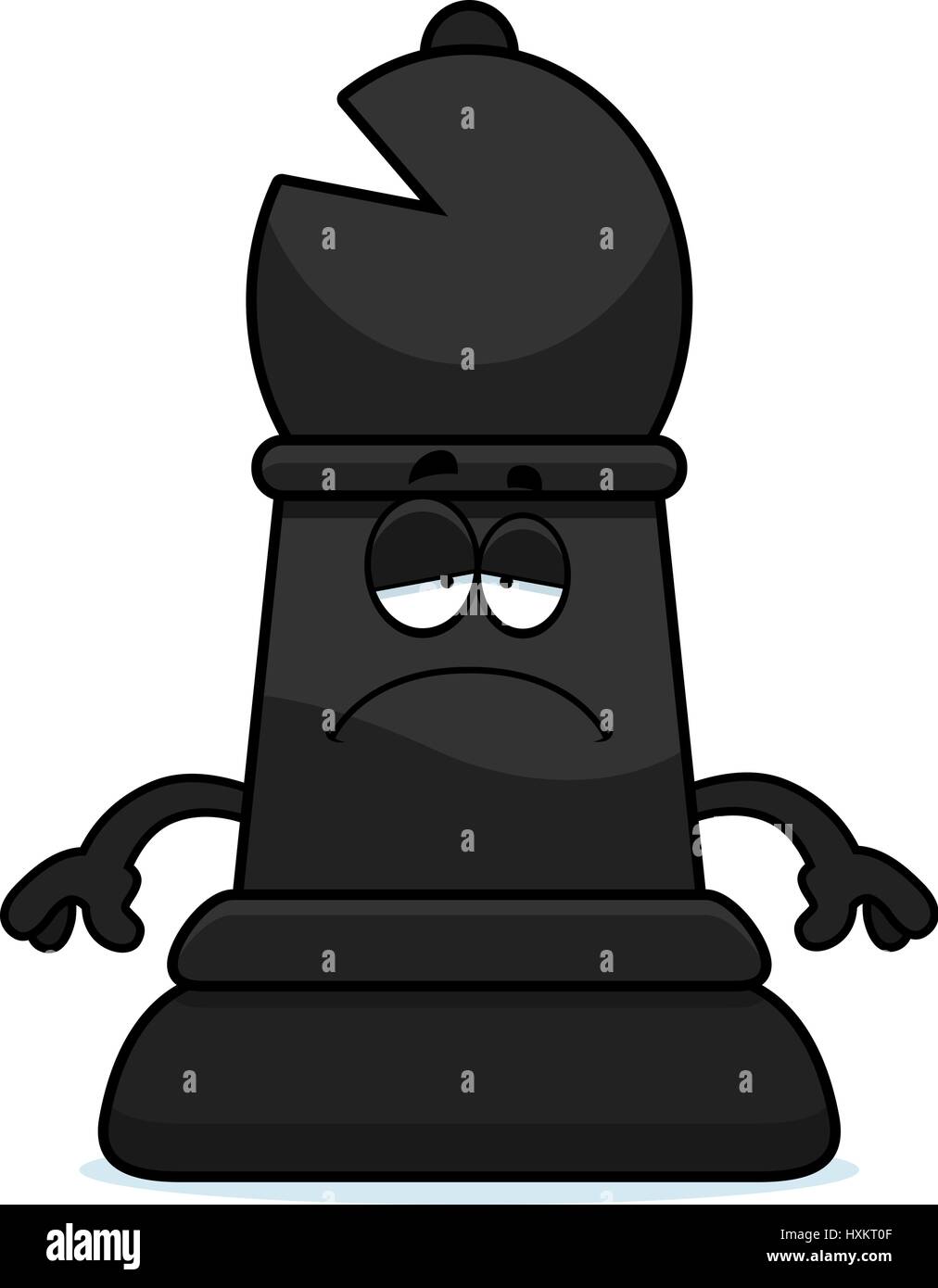 A cartoon illustration of a bishop chess piece looking sad Stock Vector ...