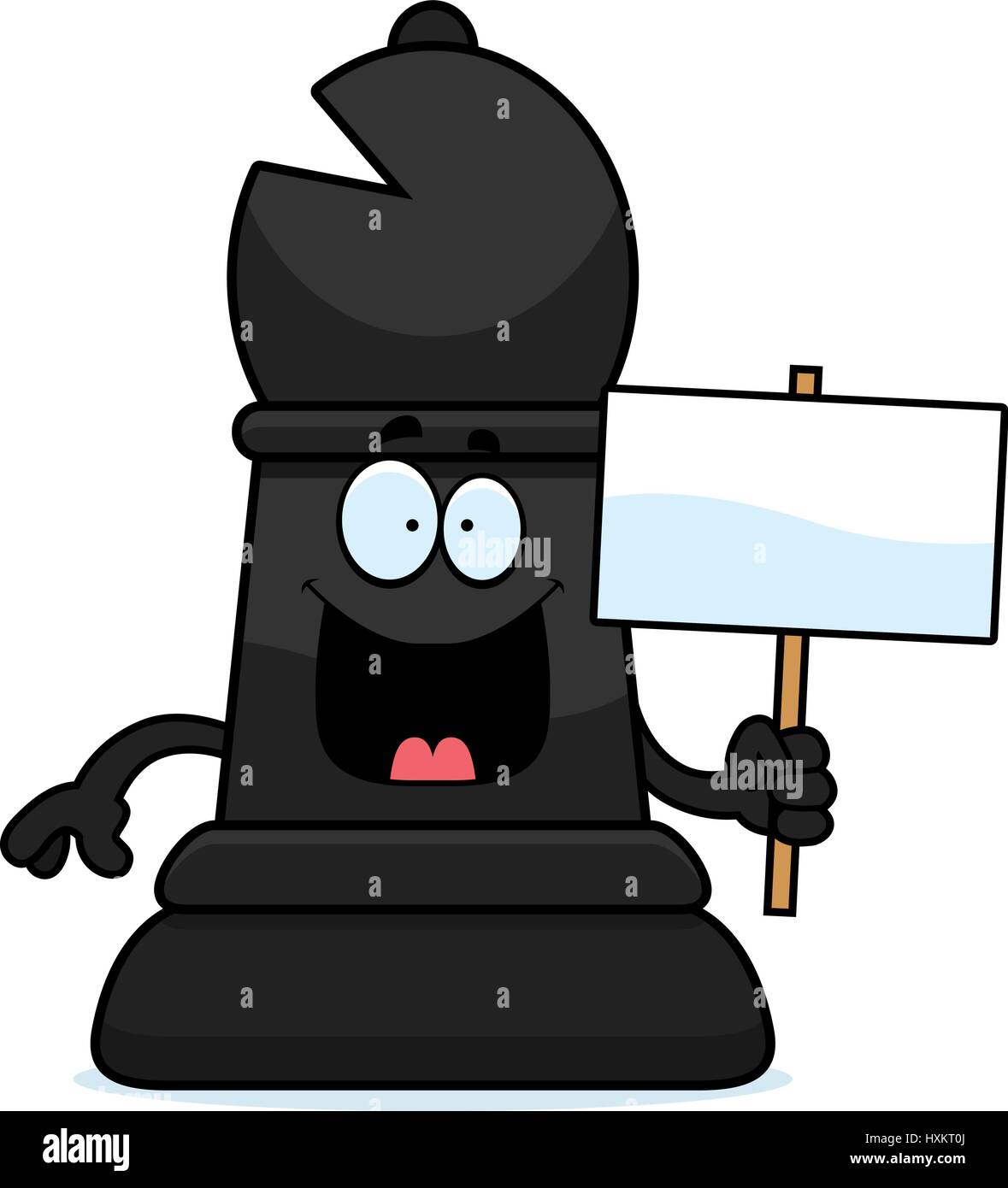 A cartoon illustration of a bishop chess piece holding a sign Stock ...
