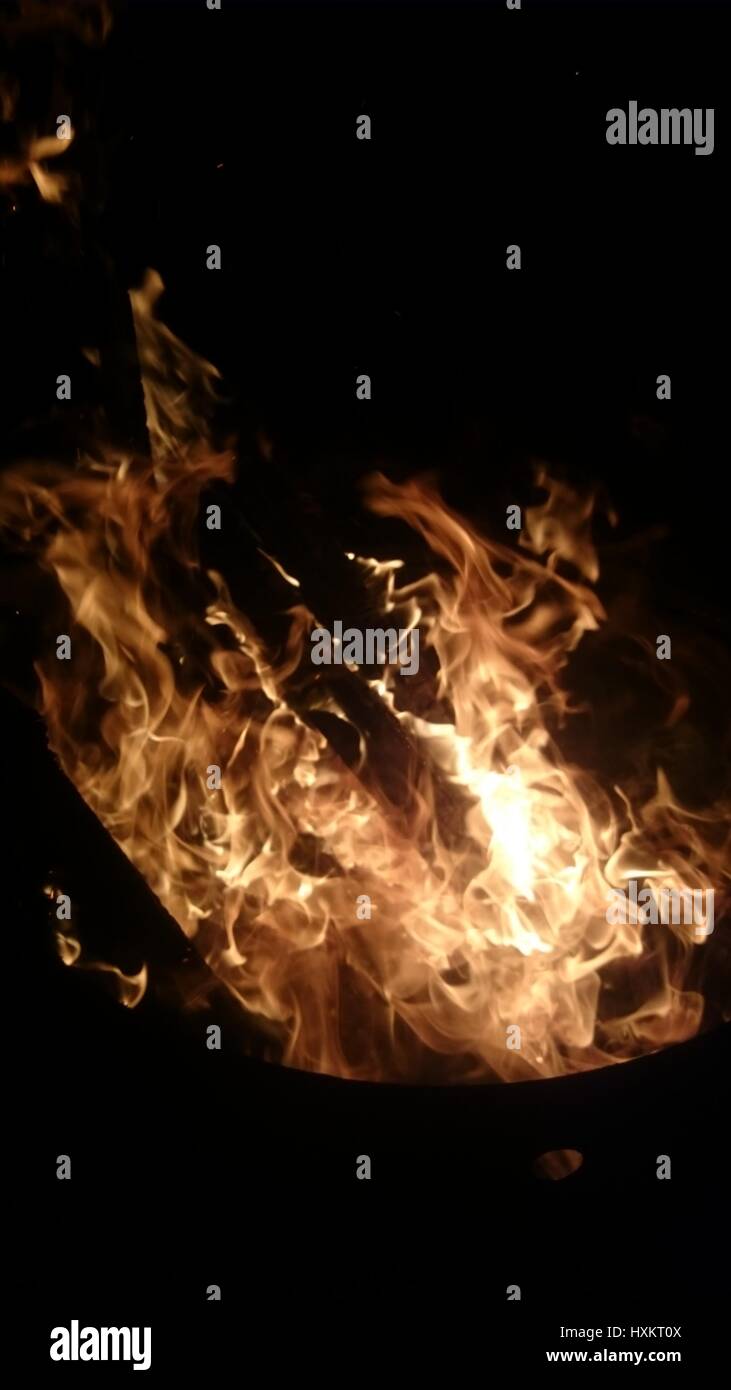 Controlled fire for a BBQ Stock Photo - Alamy