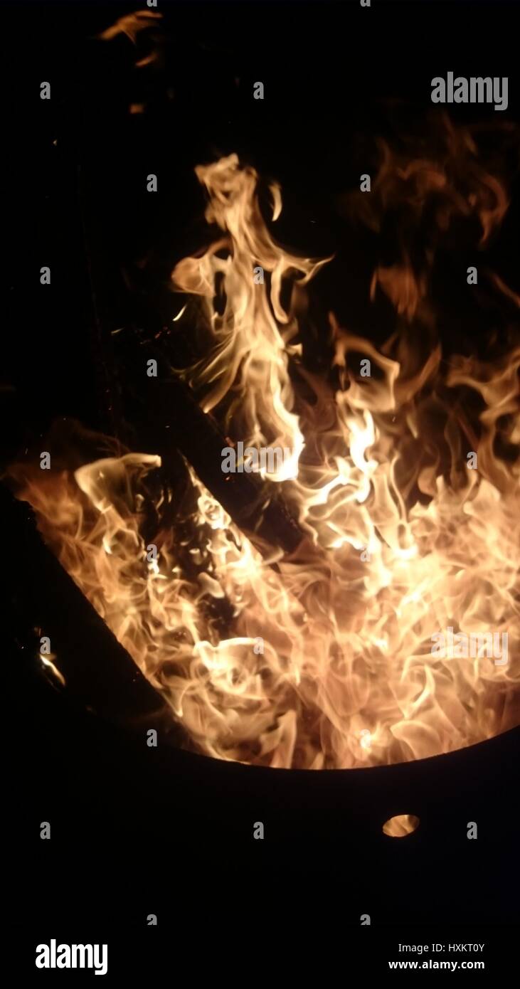 Controlled fire for a BBQ Stock Photo - Alamy