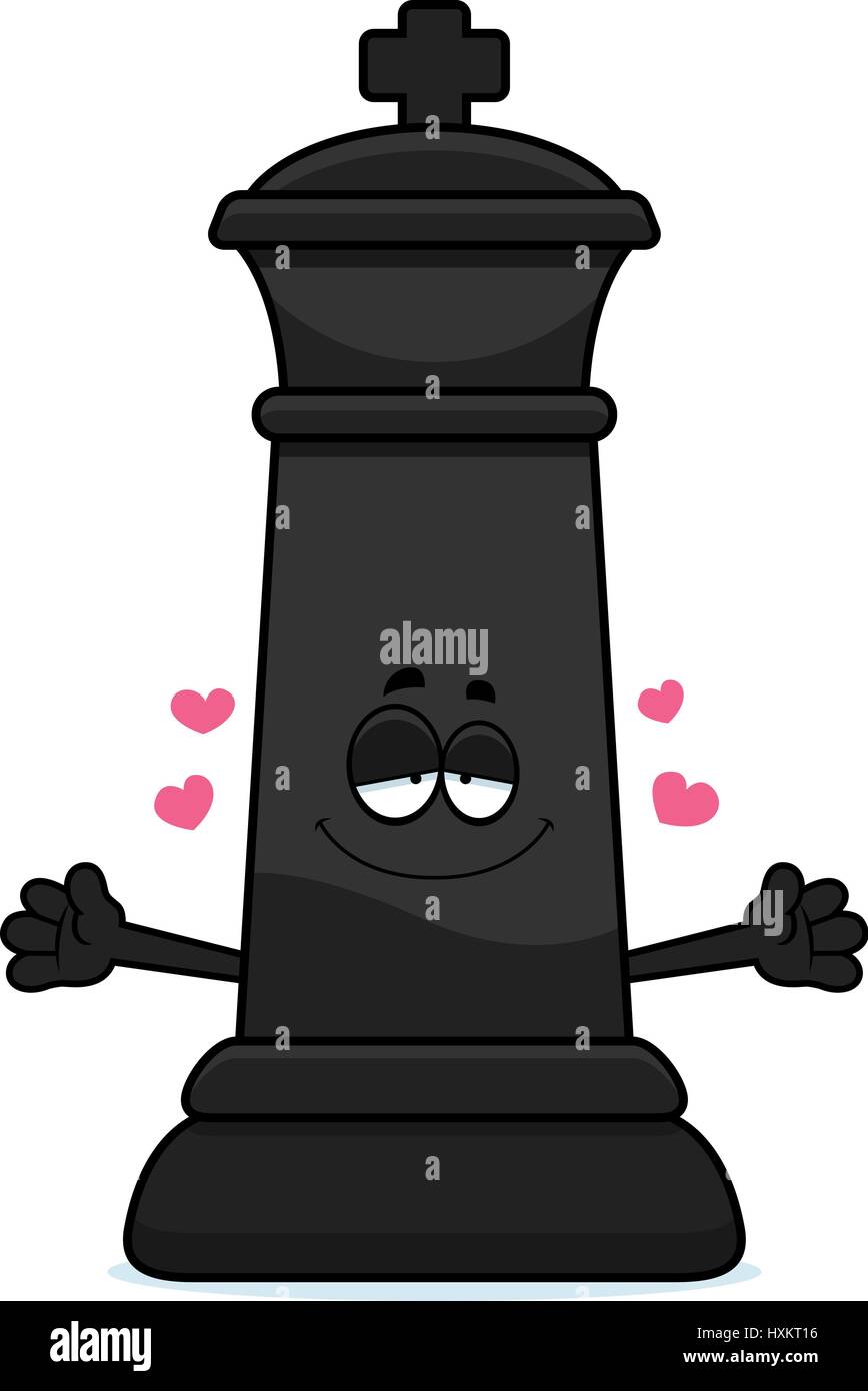 A cartoon illustration of a king chess piece ready to give a hug Stock ...