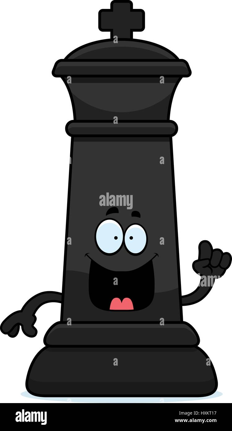 A cartoon illustration of a king chess piece with an idea Stock Vector ...