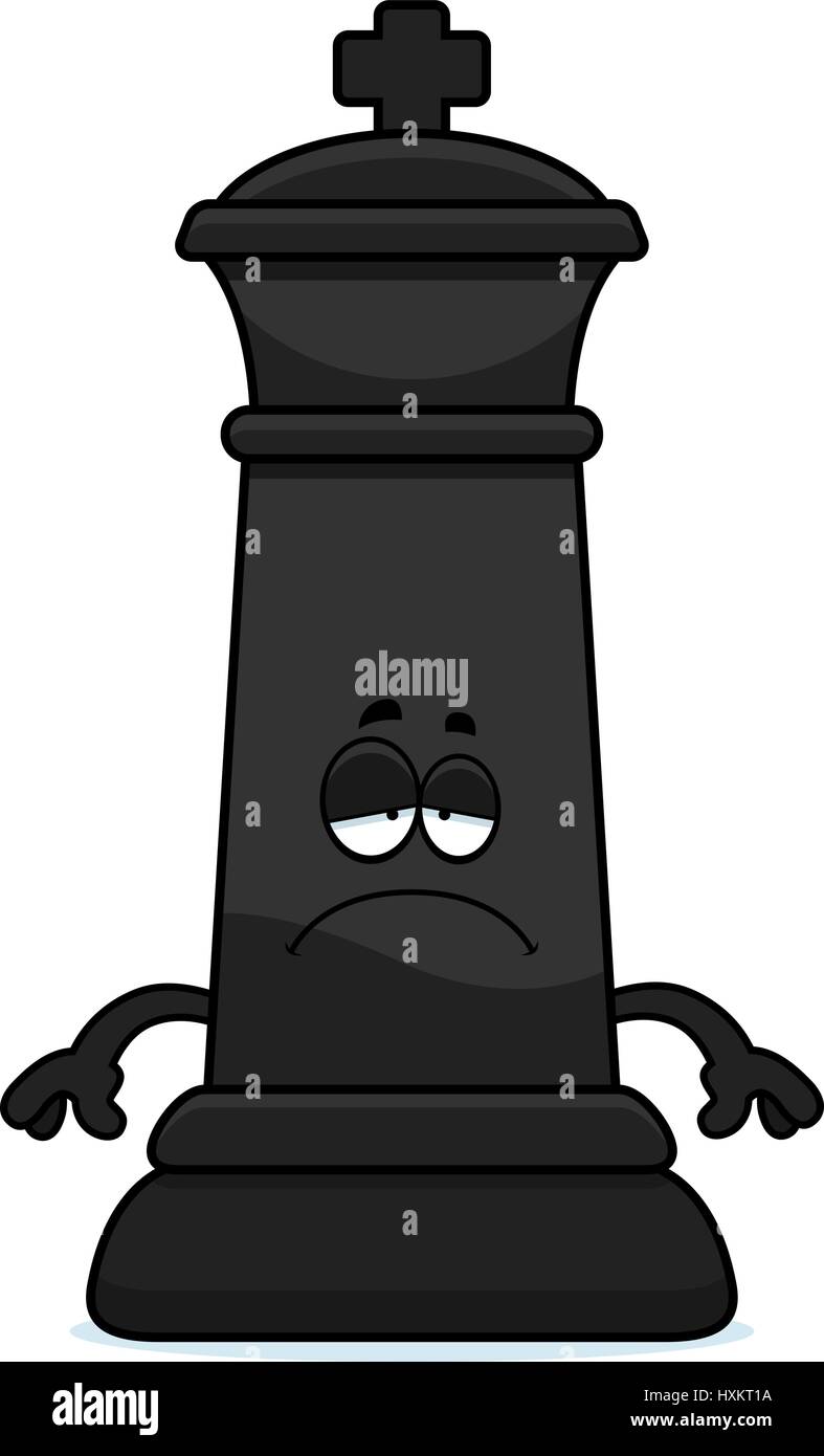 A cartoon illustration of a king chess piece looking sad Stock Vector ...
