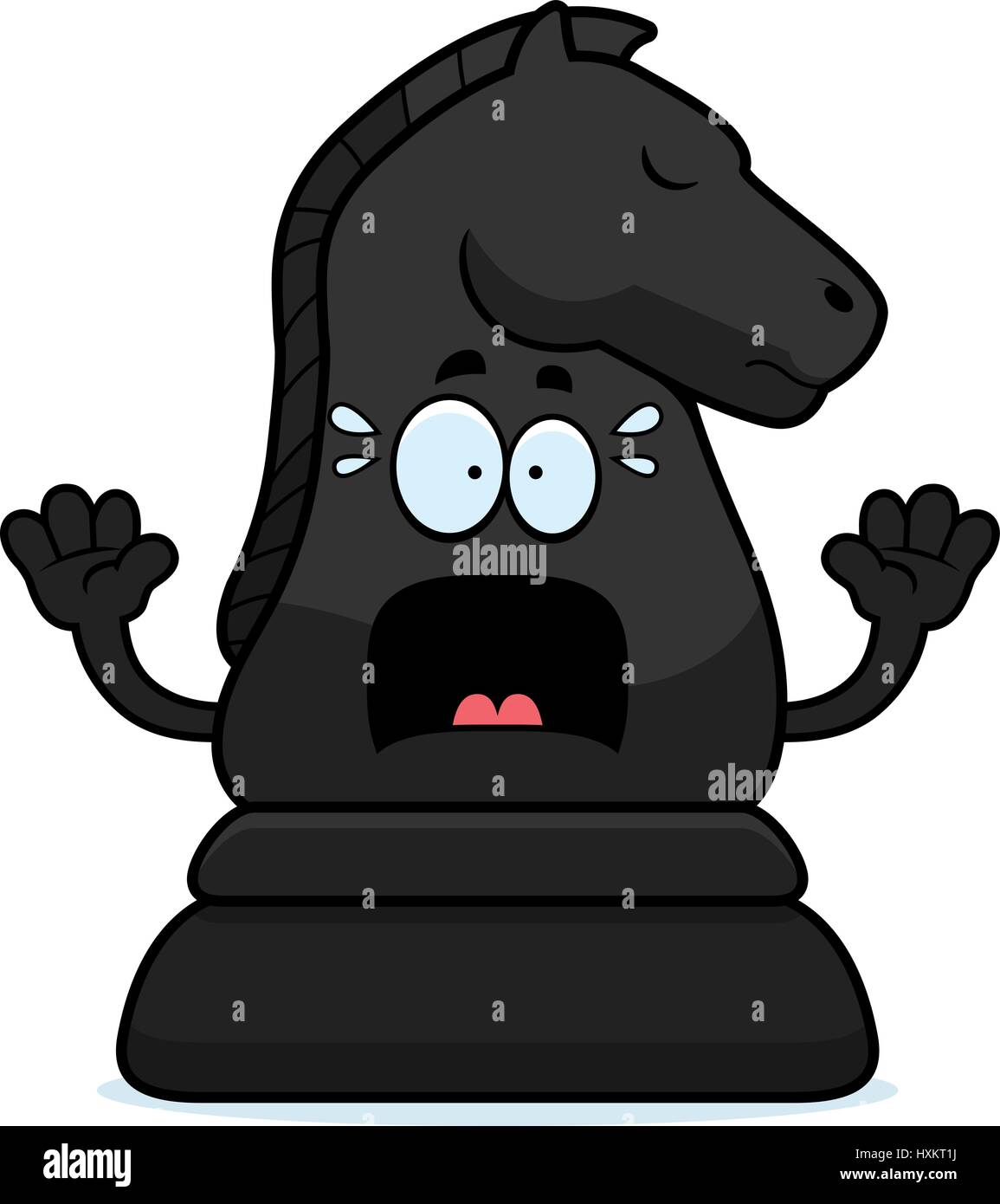 A cartoon illustration of a knight chess piece looking scared Stock ...