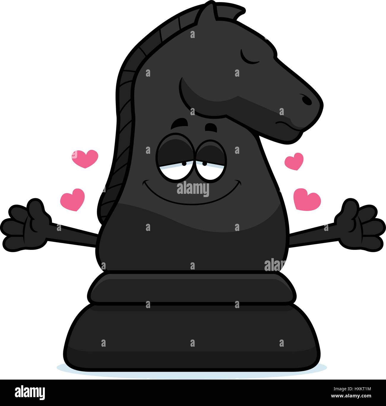 A cartoon illustration of a knight chess piece ready to give a hug ...