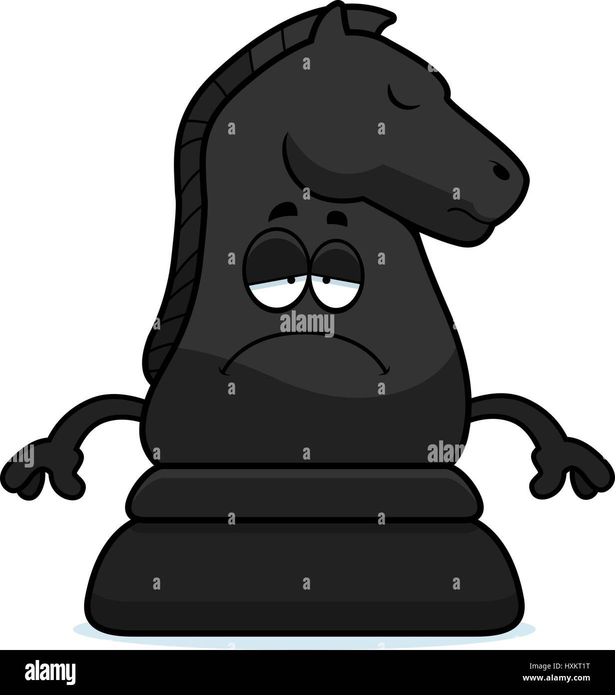 A cartoon illustration of a knight chess piece looking sad Stock Vector ...