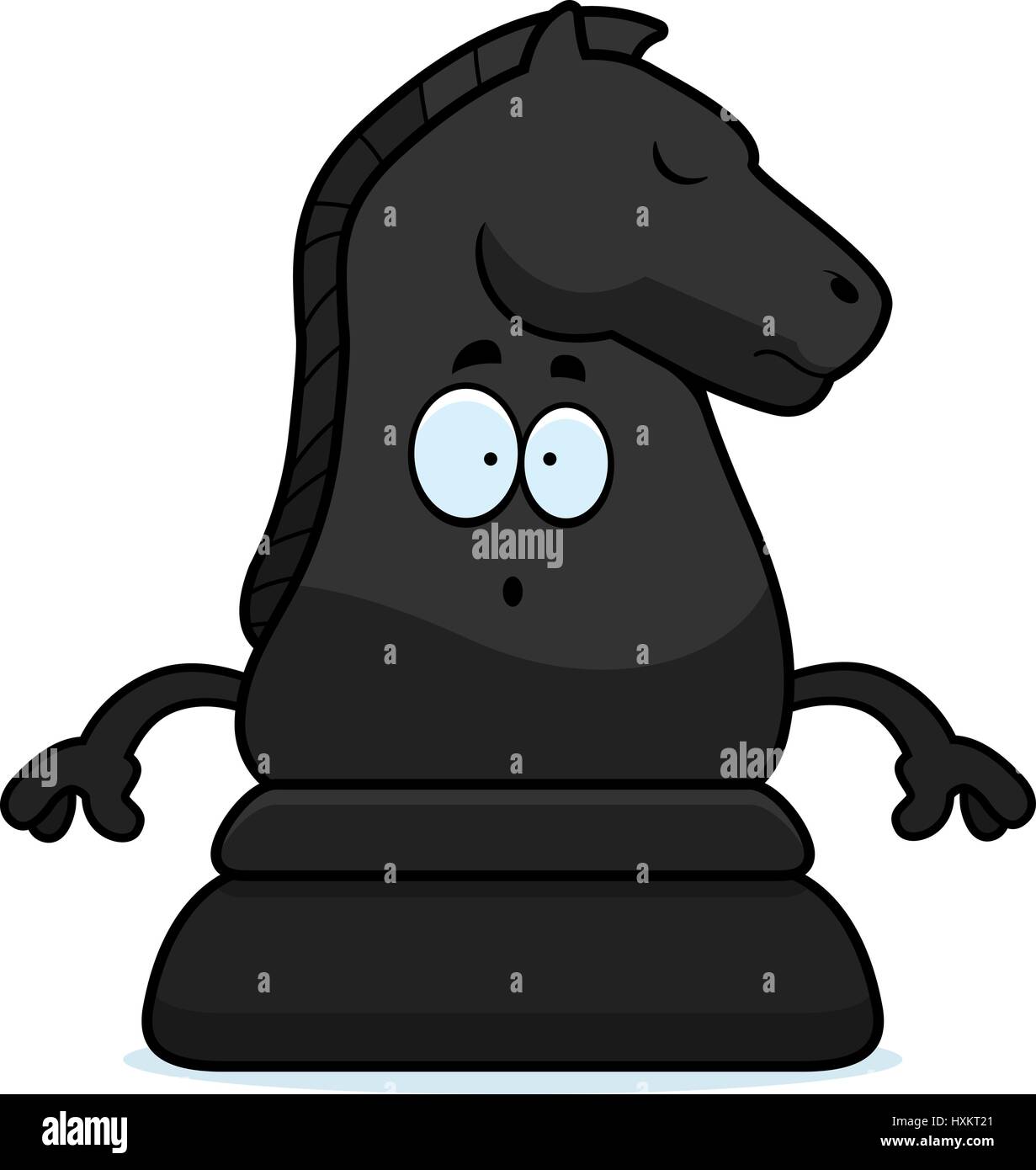 A cartoon illustration of a knight chess piece looking surprised Stock ...