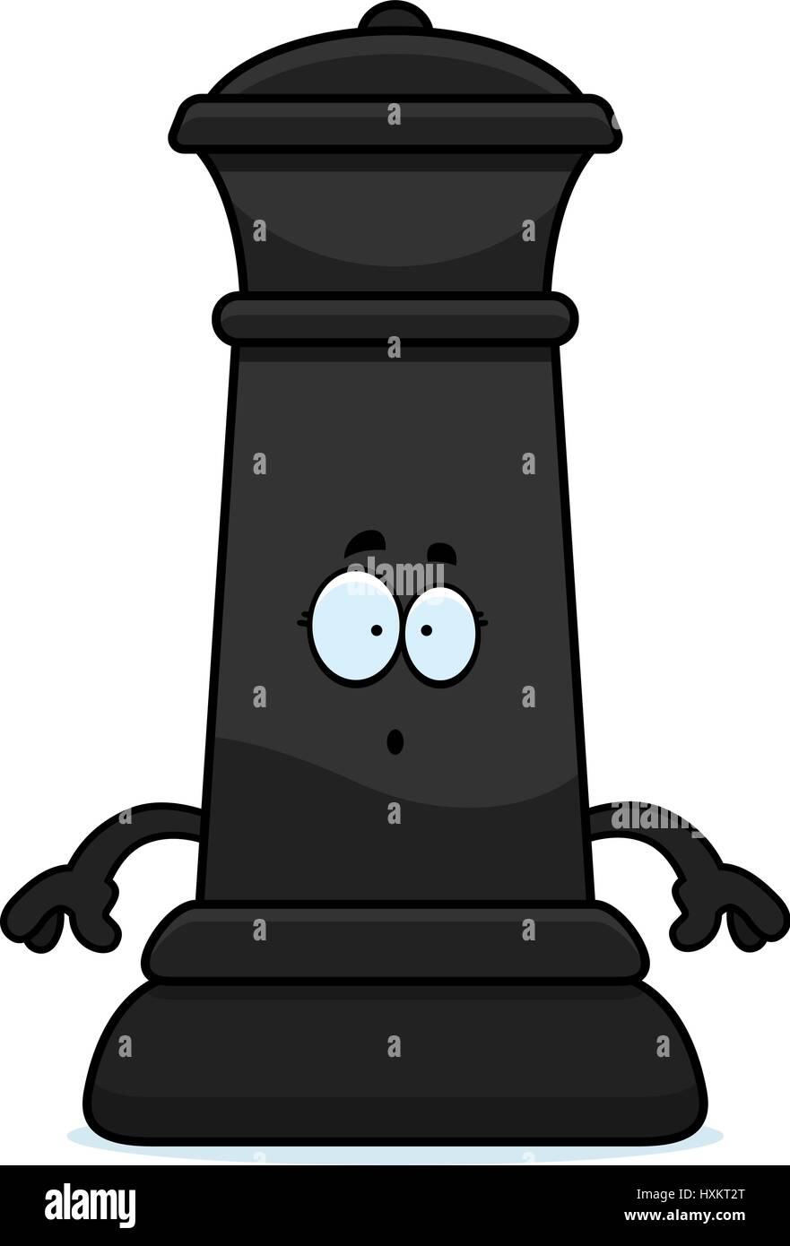 A cartoon illustration of a queen chess piece looking surprised Stock ...