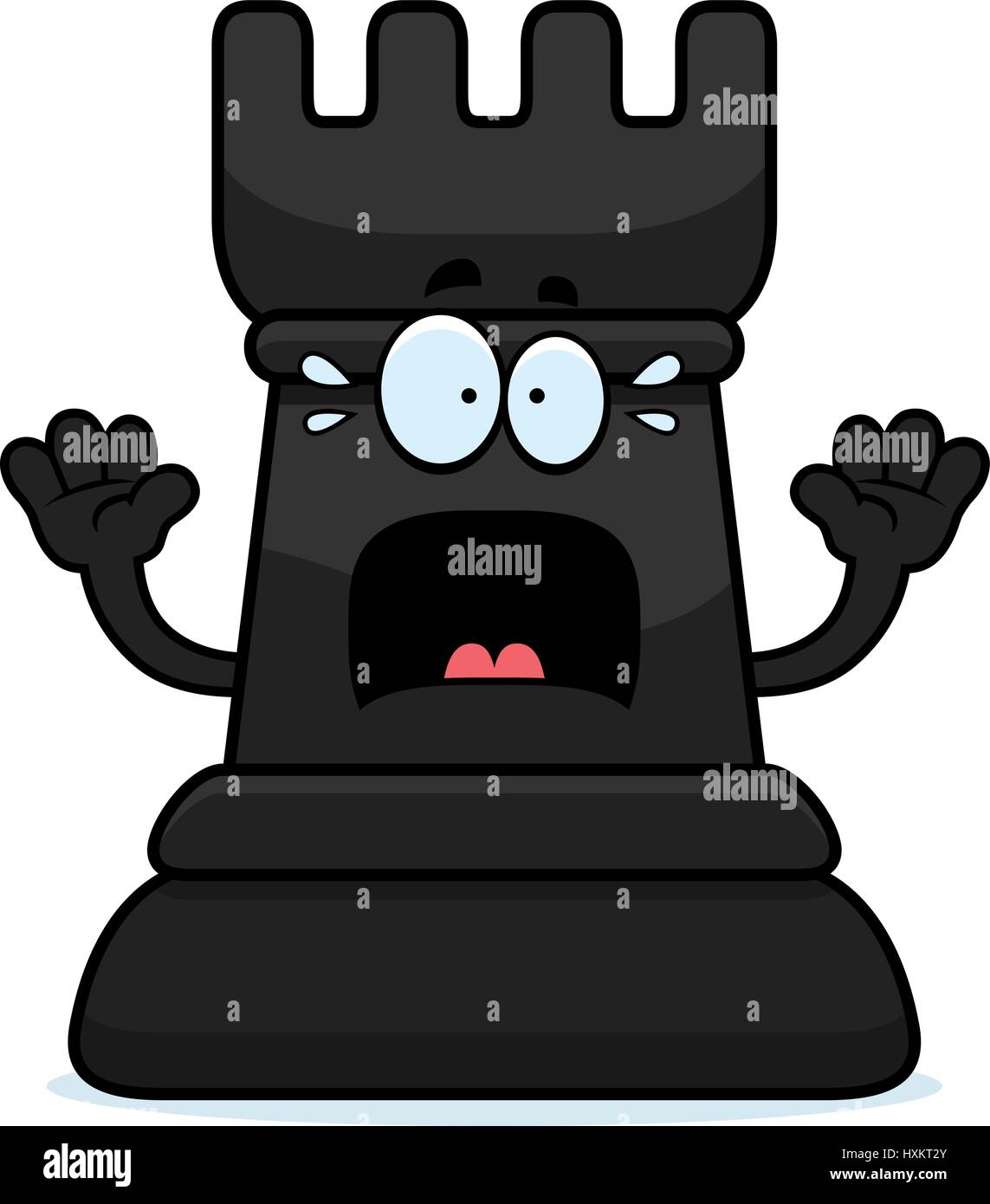A cartoon illustration of a rook chess piece looking scared Stock ...