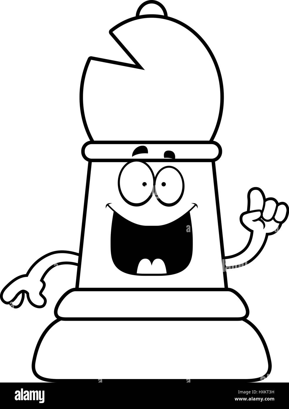 A cartoon illustration of a bishop chess piece with an idea Stock ...