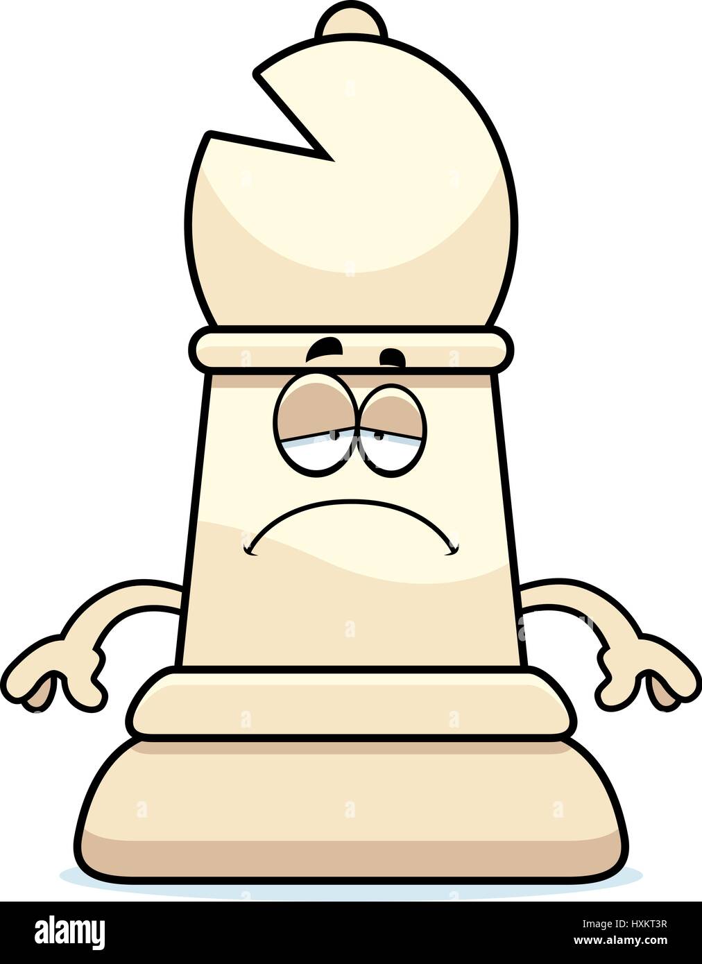 A cartoon illustration of a bishop chess piece looking sad Stock Vector ...