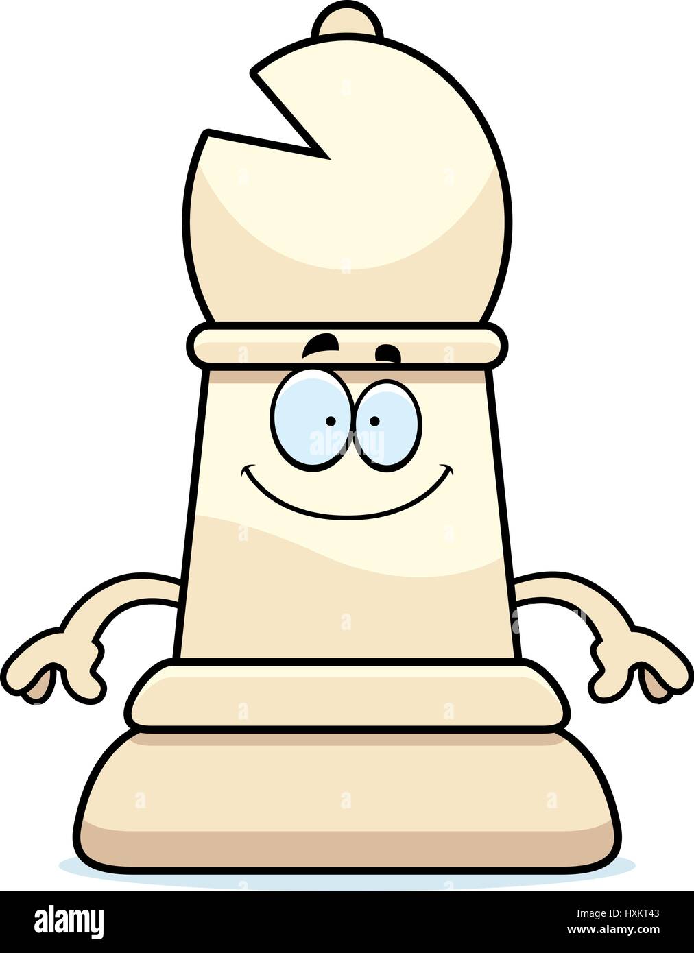 A cartoon illustration of a bishop chess piece looking happy Stock ...
