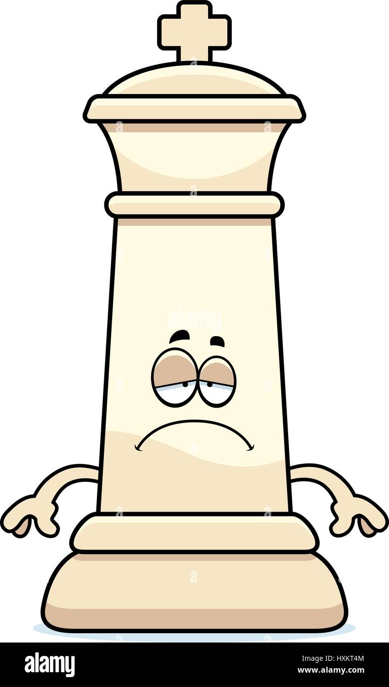 A cartoon illustration of a king chess piece looking sad Stock Vector ...