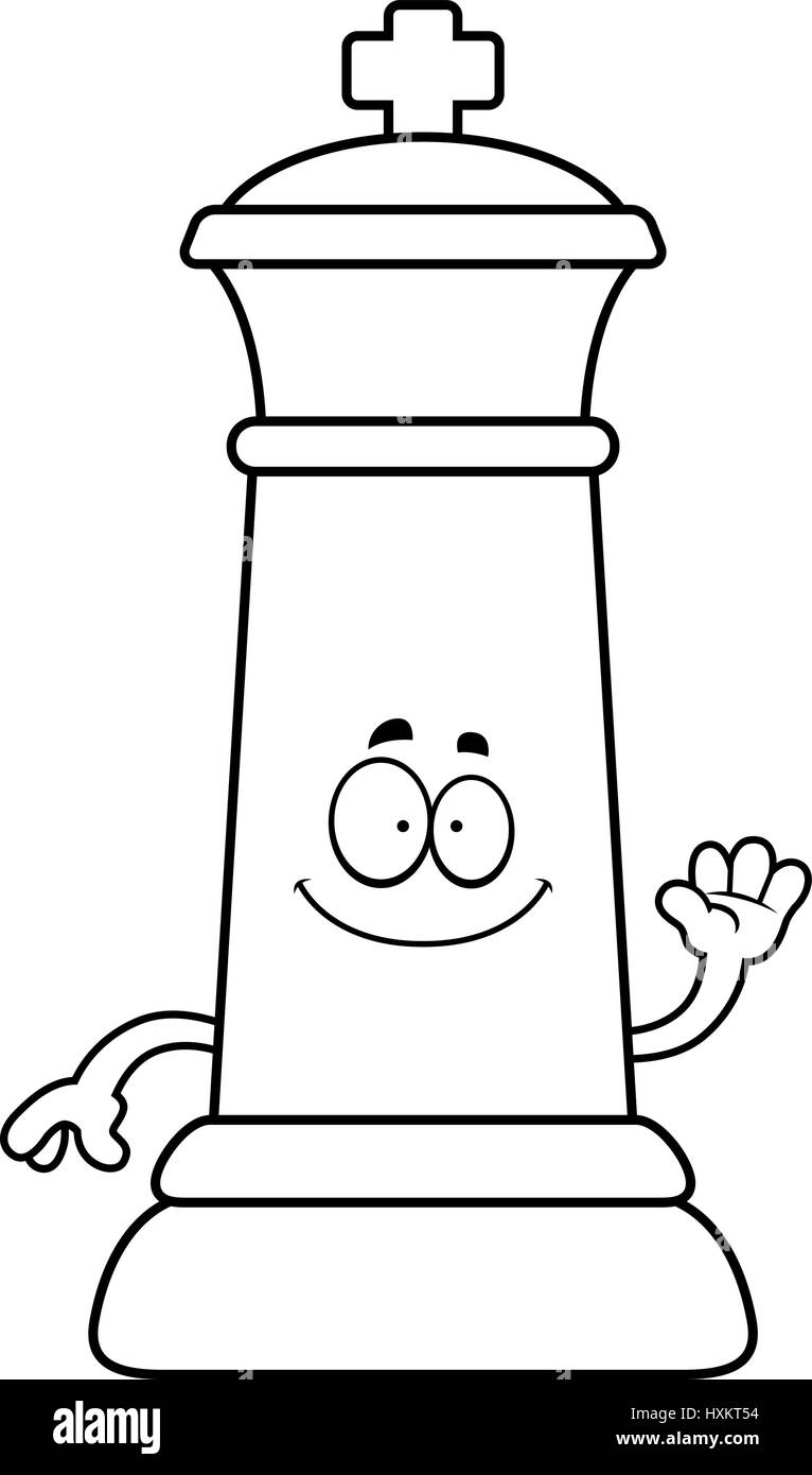 A cartoon illustration of a king chess piece waving Stock Vector Image ...