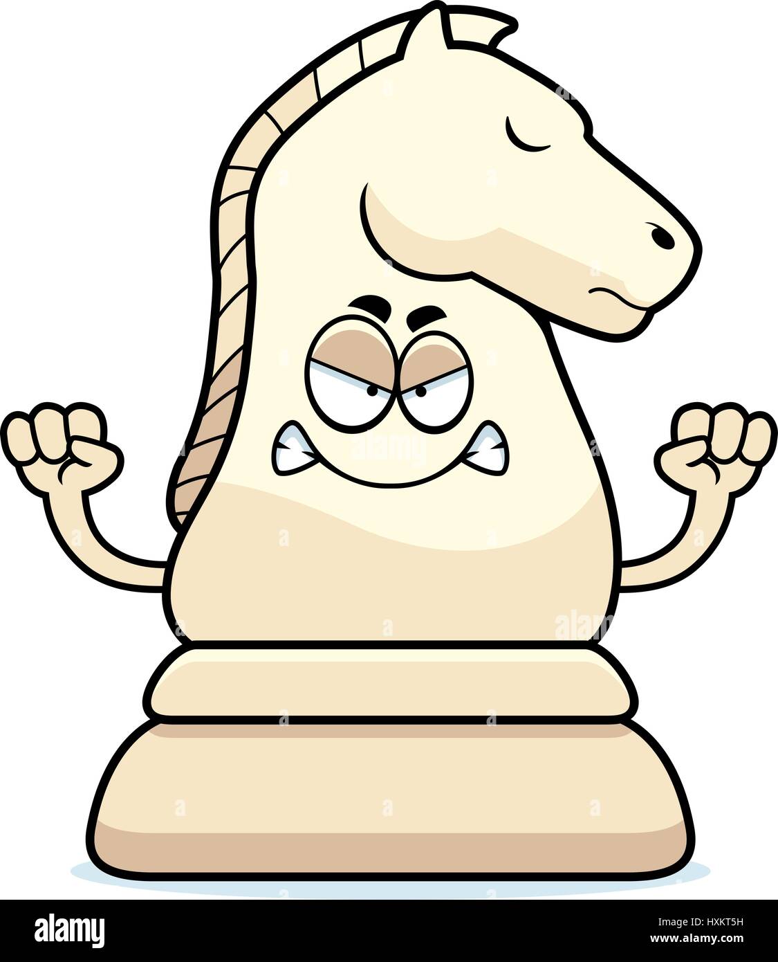 A cartoon illustration of a knight chess piece looking angry Stock ...