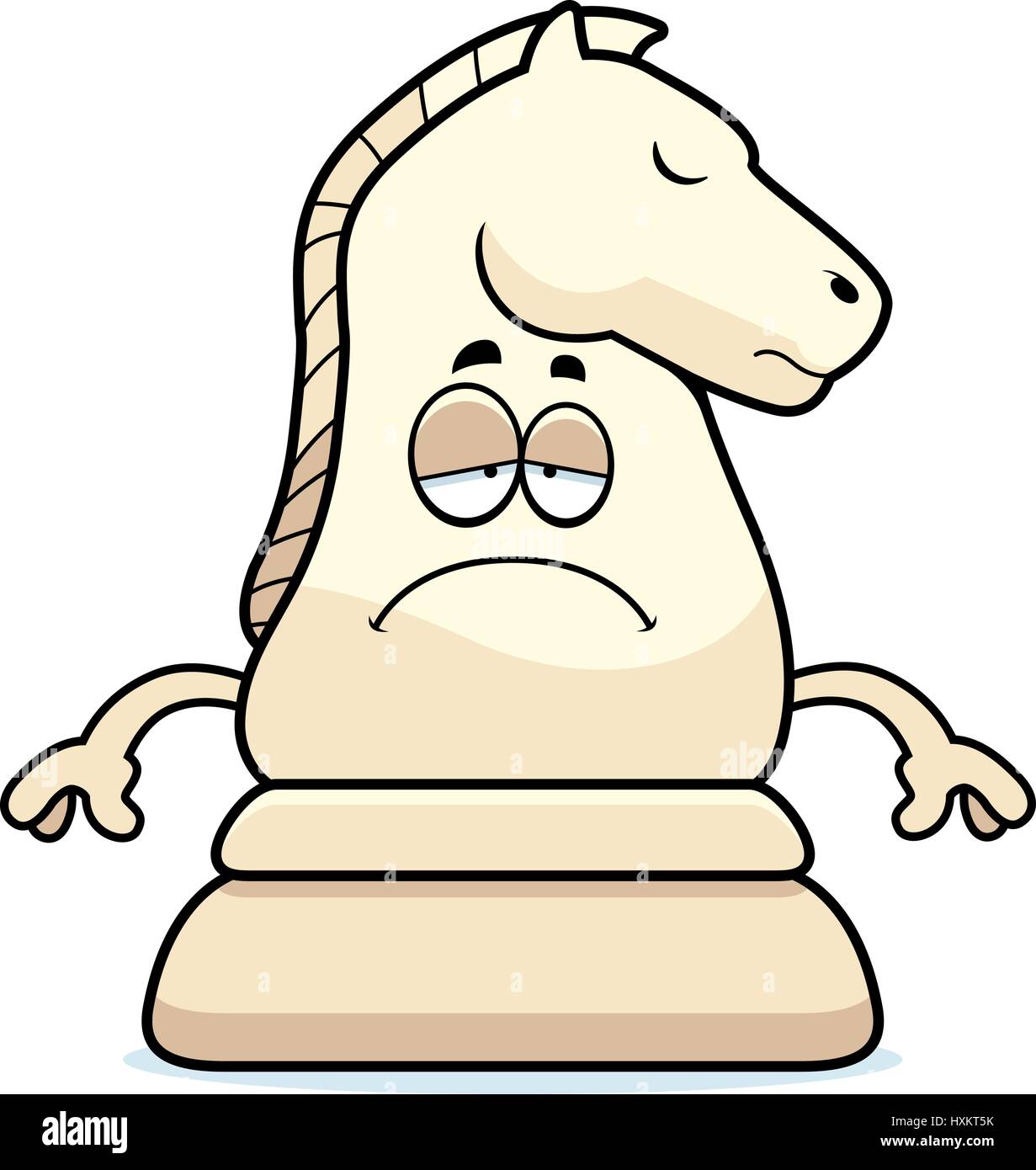 A cartoon illustration of a knight chess piece looking sad Stock Vector ...