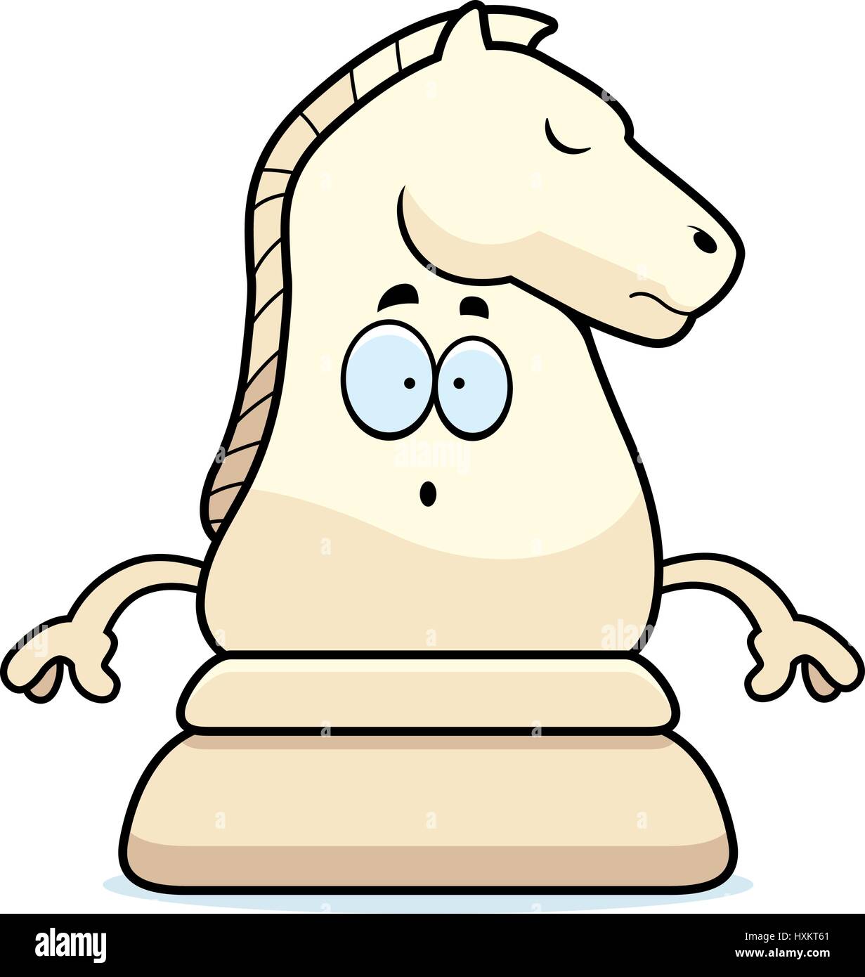 A cartoon illustration of a knight chess piece looking surprised Stock ...