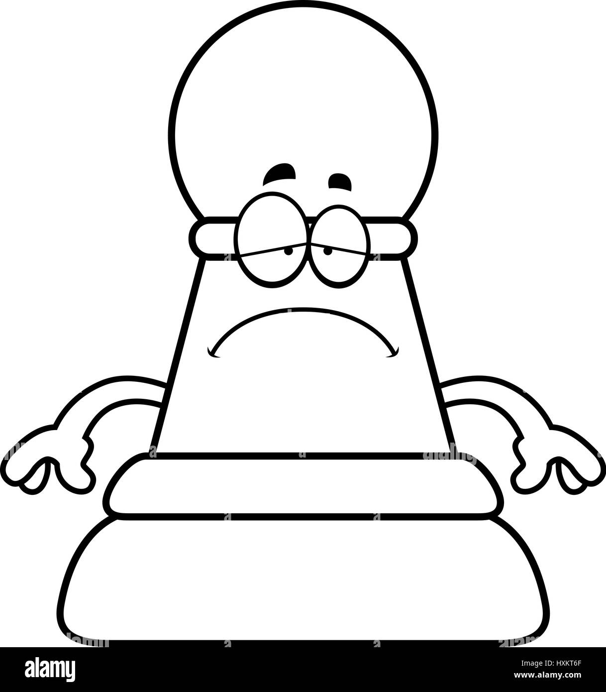 A cartoon illustration of a pawn chess piece looking sad Stock Vector ...