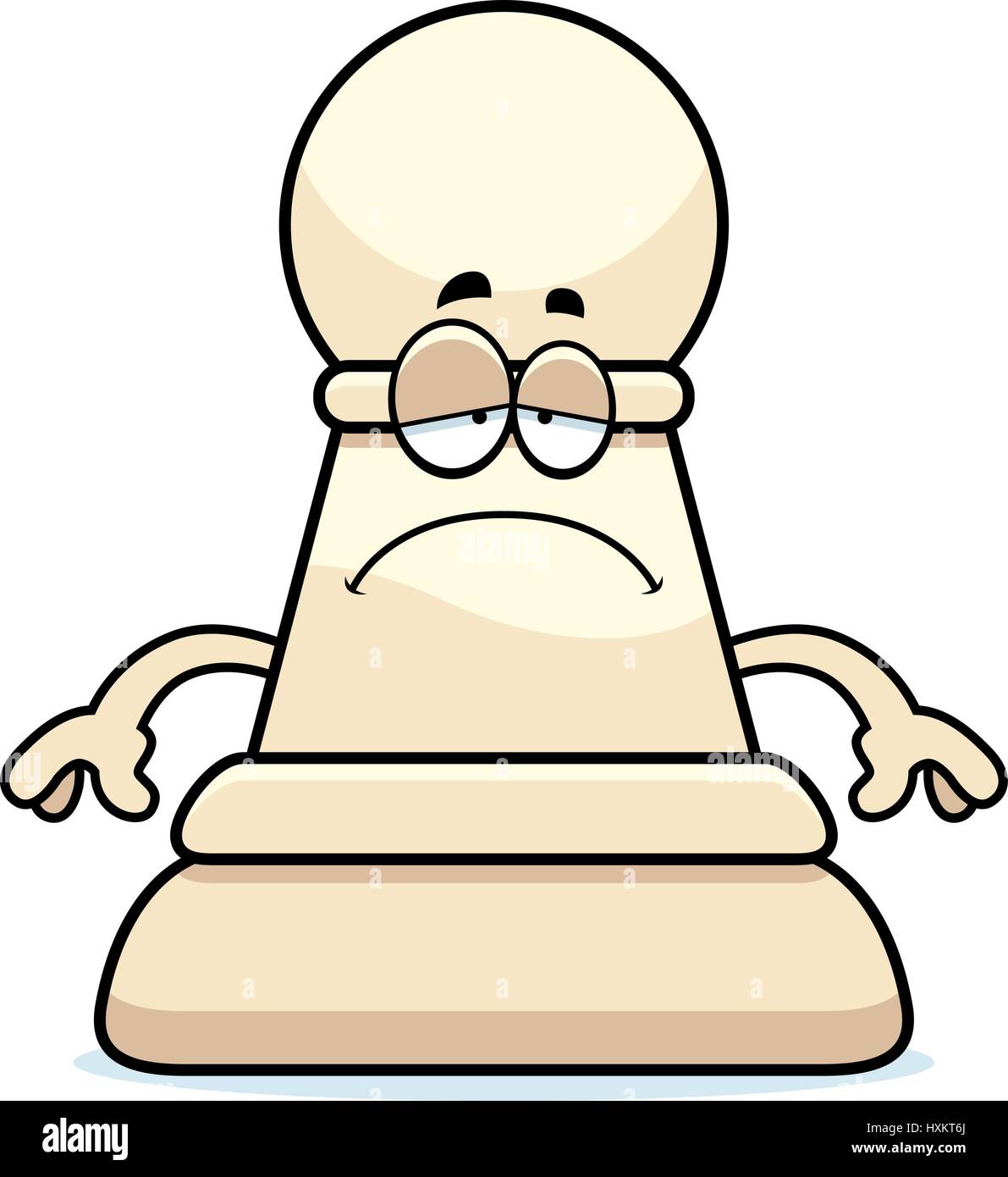 A cartoon illustration of a pawn chess piece looking sad Stock Vector ...