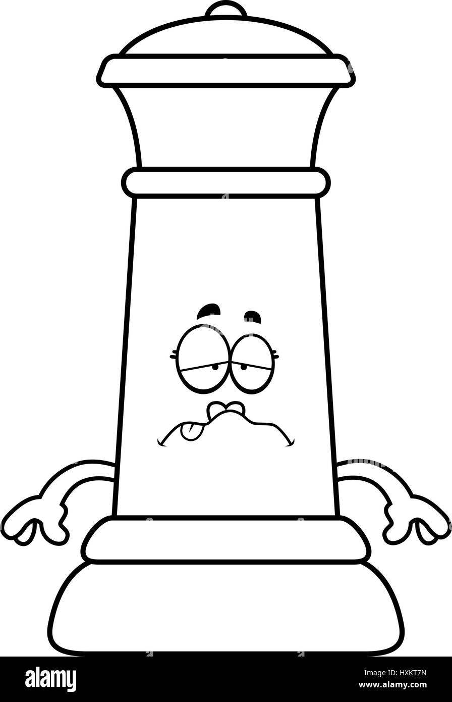 A cartoon illustration of a queen chess piece looking sick Stock Vector ...