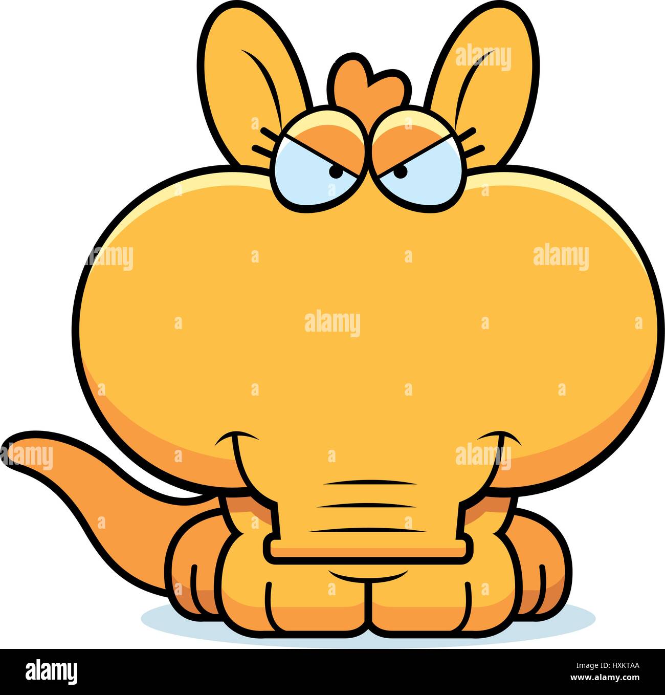 A cartoon illustration of a little aardvark with a devious expression ...