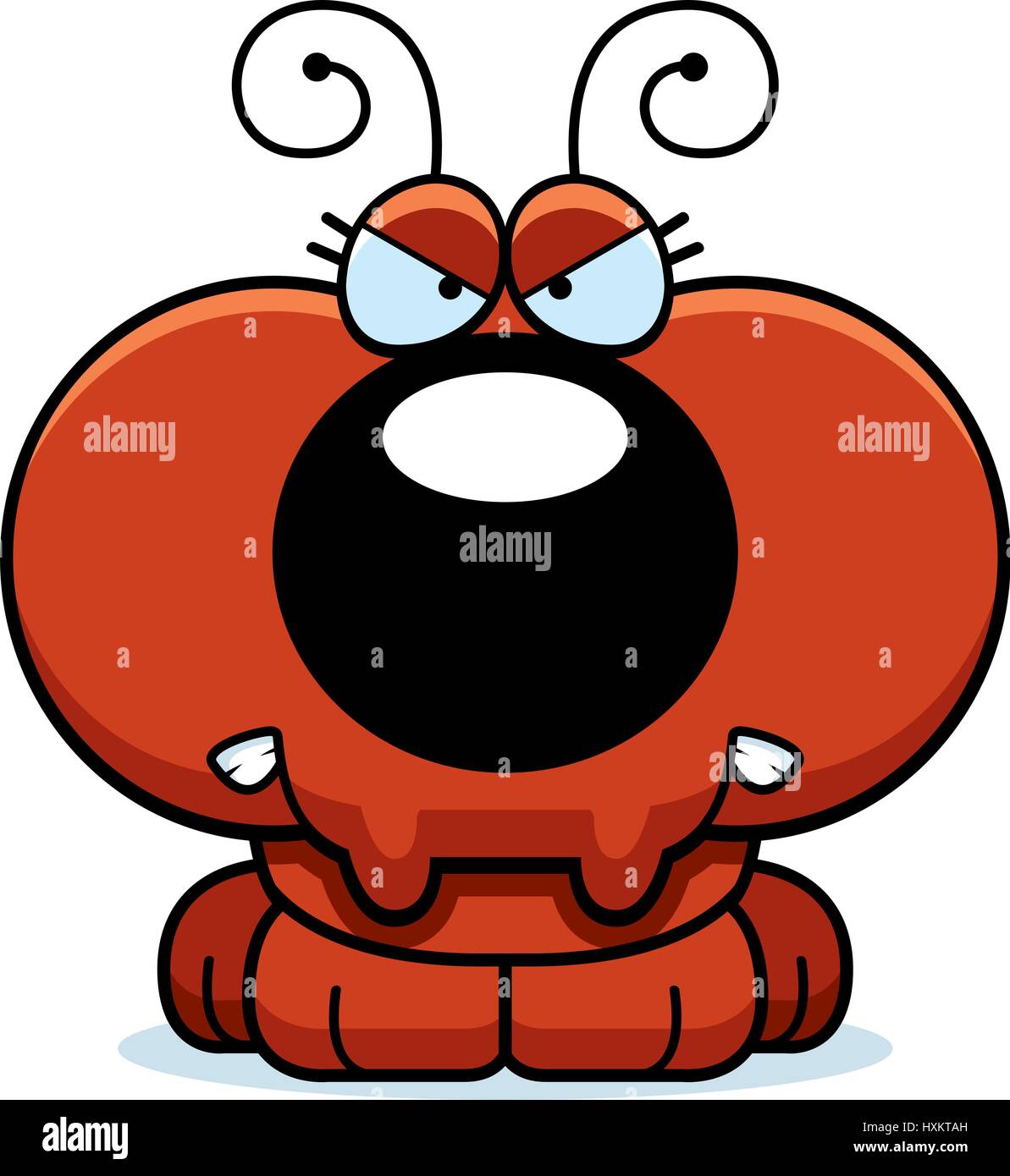 A cartoon illustration of a little ant with an angry expression Stock ...