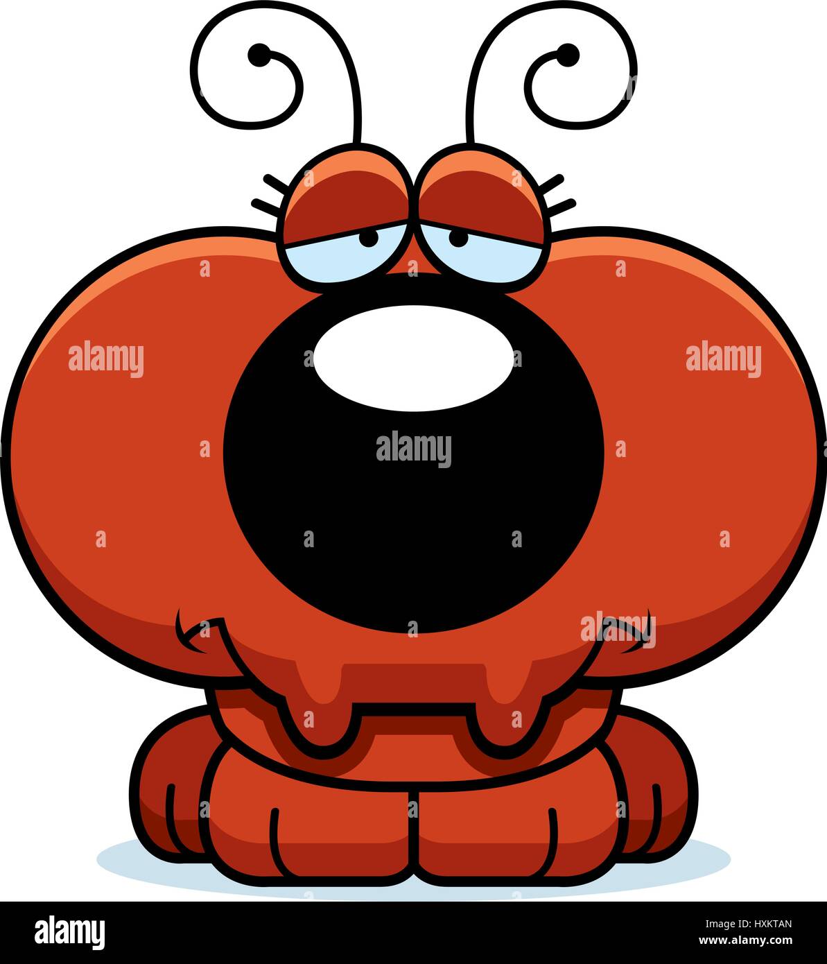 A cartoon illustration of a little ant with a sad expression Stock ...