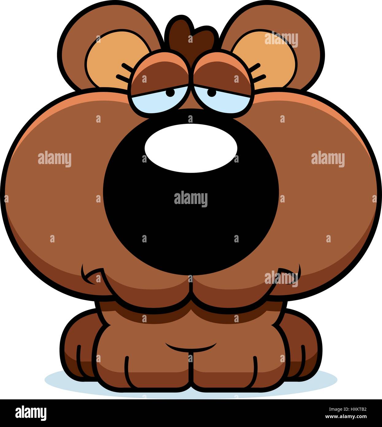 A cartoon illustration of a bear cub with a sad expression Stock Vector ...