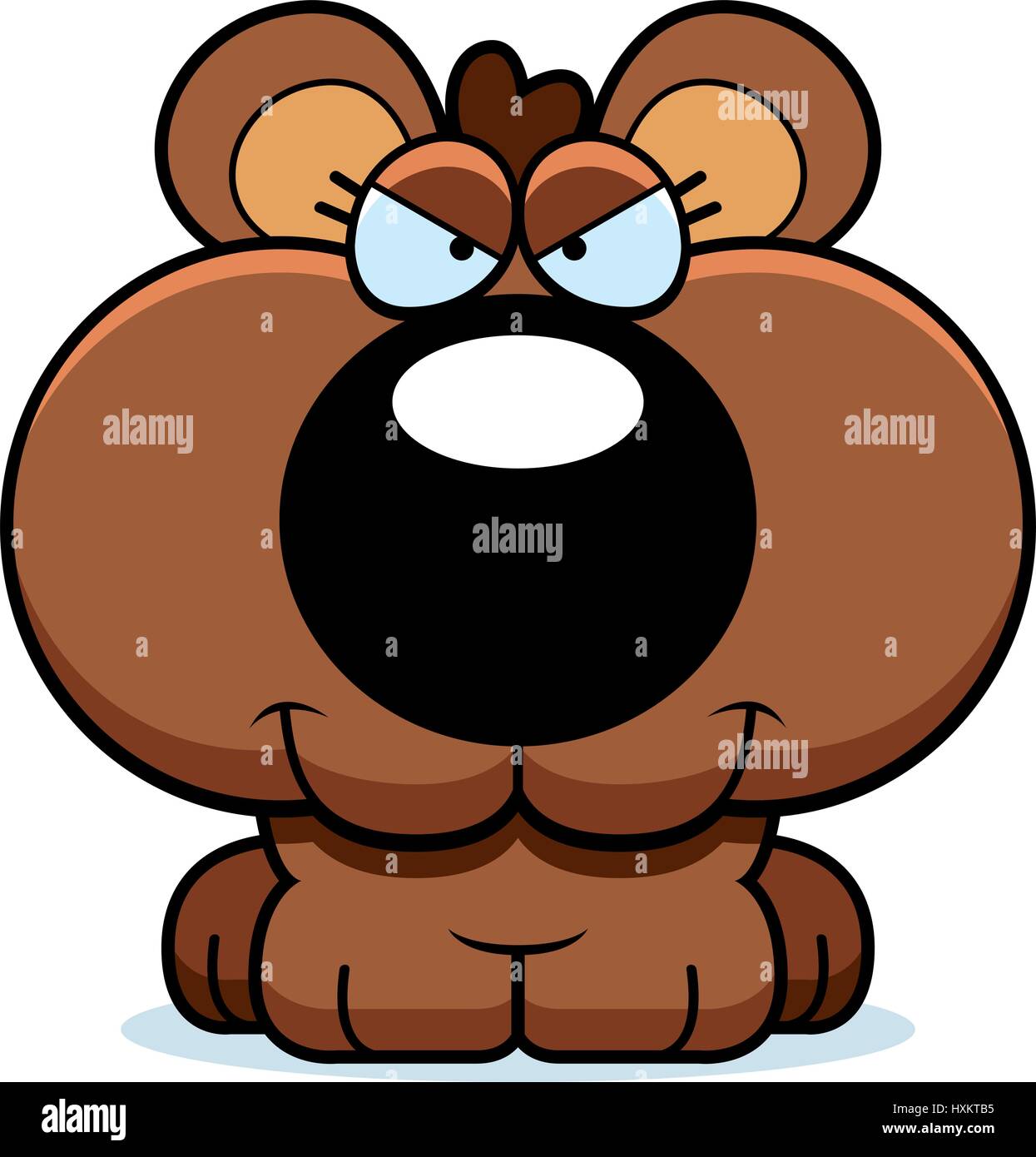 A cartoon illustration of a bear cub with a sly expression Stock Vector ...