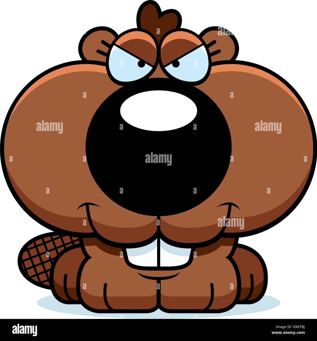 A cartoon illustration of a beaver kit with a sly expression Stock ...