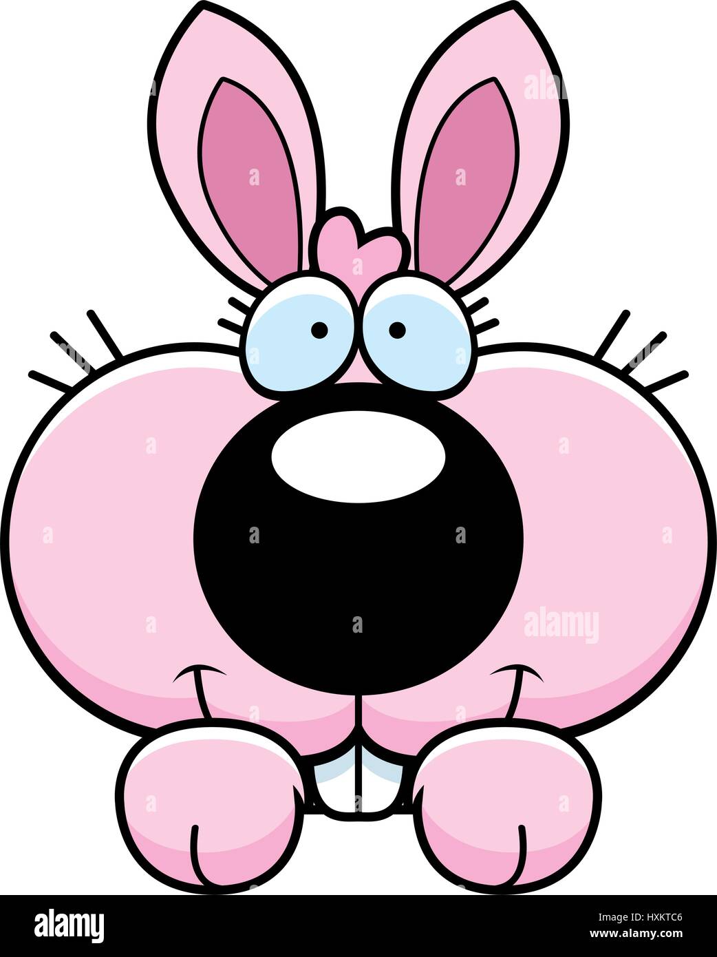 A cartoon illustration of a bunny rabbit peeking over an object Stock ...